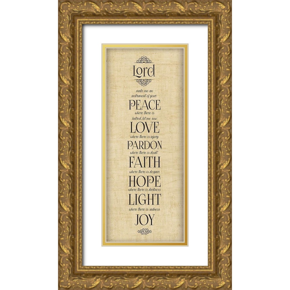 Hartworks 12x24 Gold Ornate Wood Framed with Double Matting Museum Art Print Titled - Bible ...