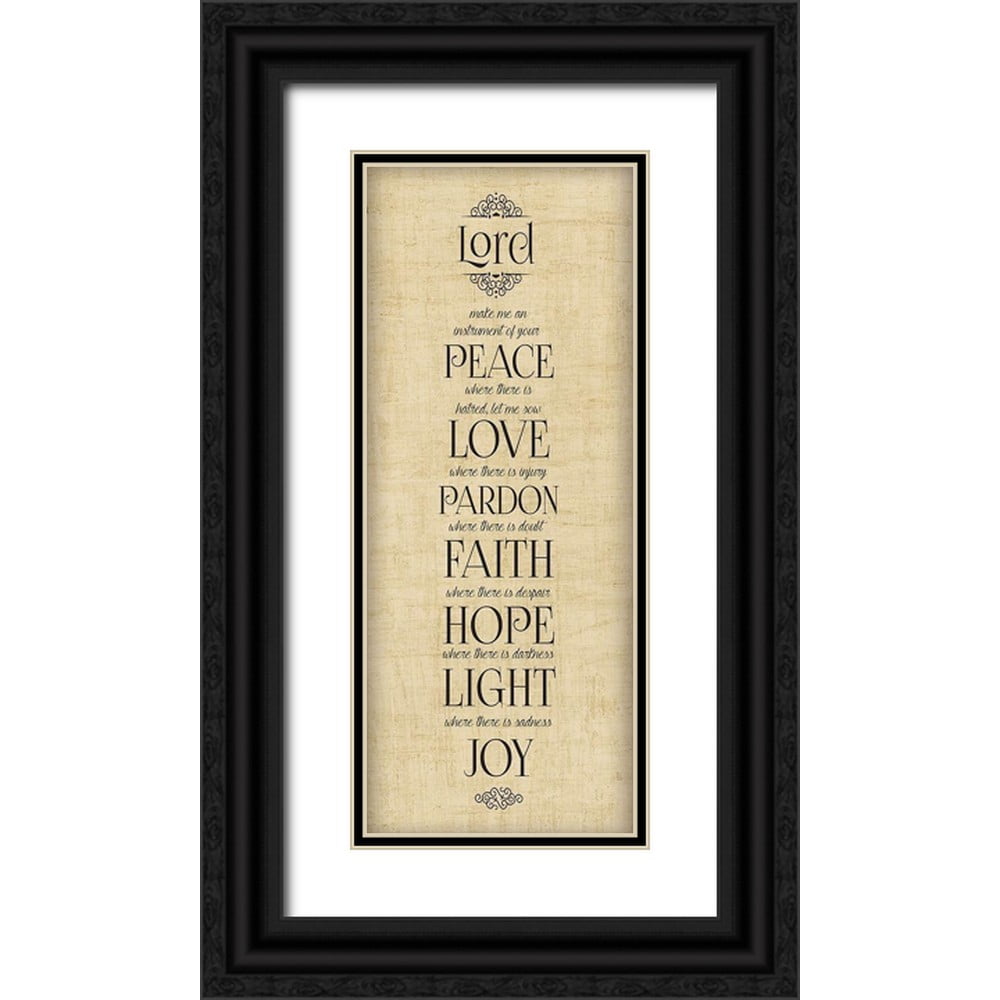 Hartworks 15x32 Black Ornate Wood Framed with Double Matting Museum Art ...