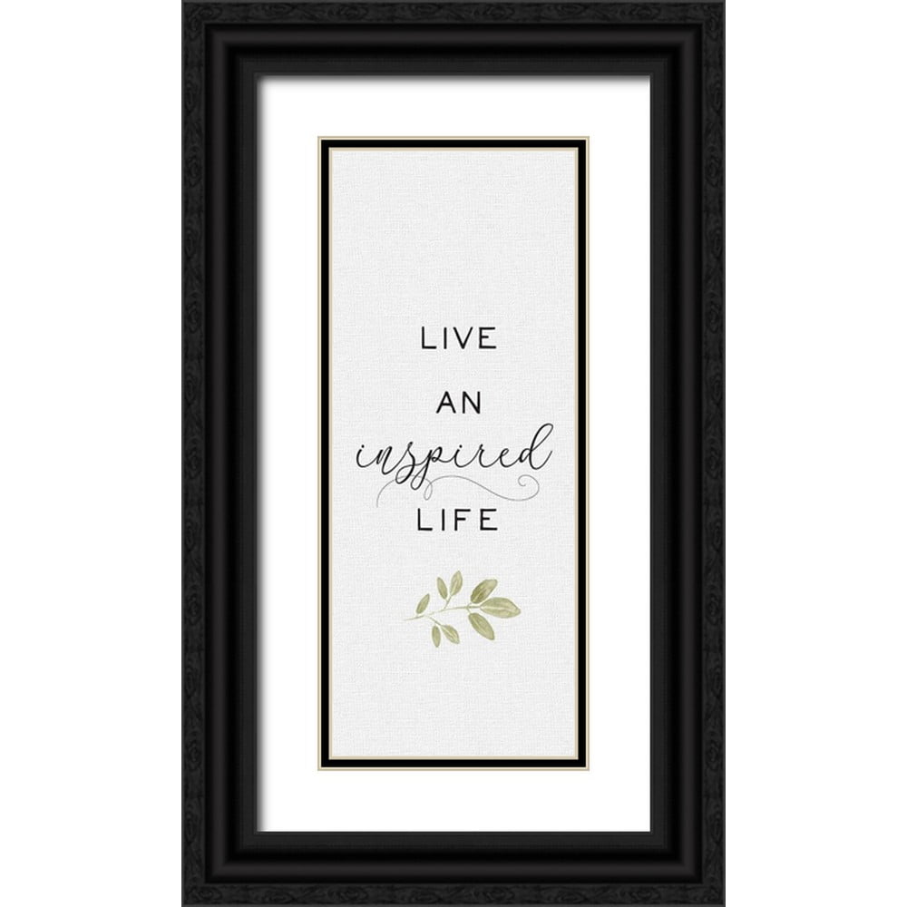 Hartworks 8x14 Black Ornate Wood Framed with Double Matting Museum Art ...