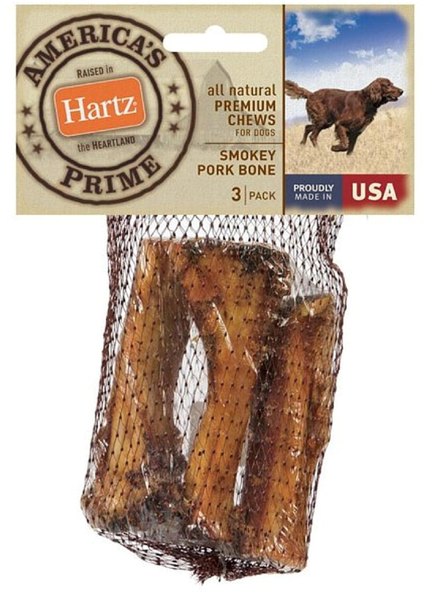 Hartz Americas Prime Smokey Pork Bone for Dogs 3 ea - Walmart.com