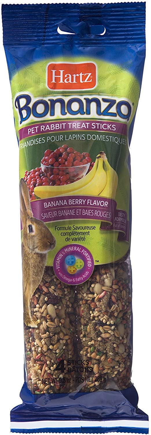 Hartz Bonanza Banana Berry Pet Rabbit Treat Sticks - 4 Pack - Walmart.com