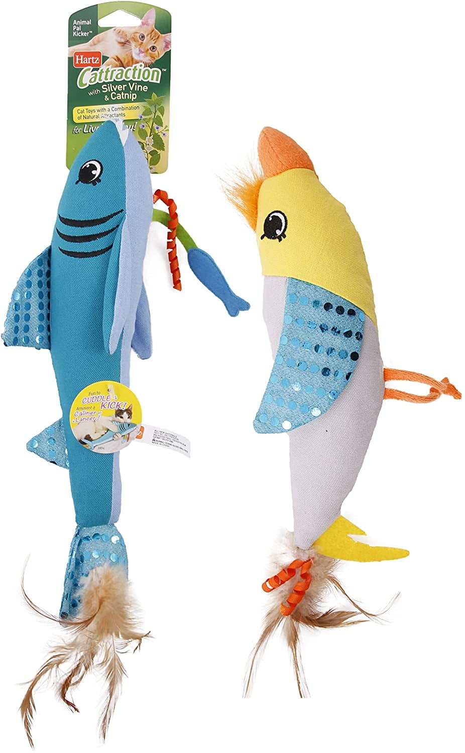 Hartz Cattraction Animal Pal Kicker Cat Toy with Silver Vine and Catnip ...