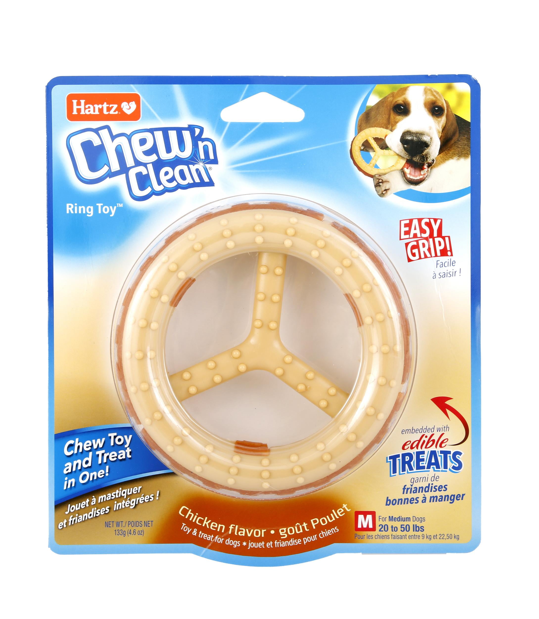 Hartz Chew ‘n Clean Chew Toy and Treat in One Chicken Flavored Ring Dog ...