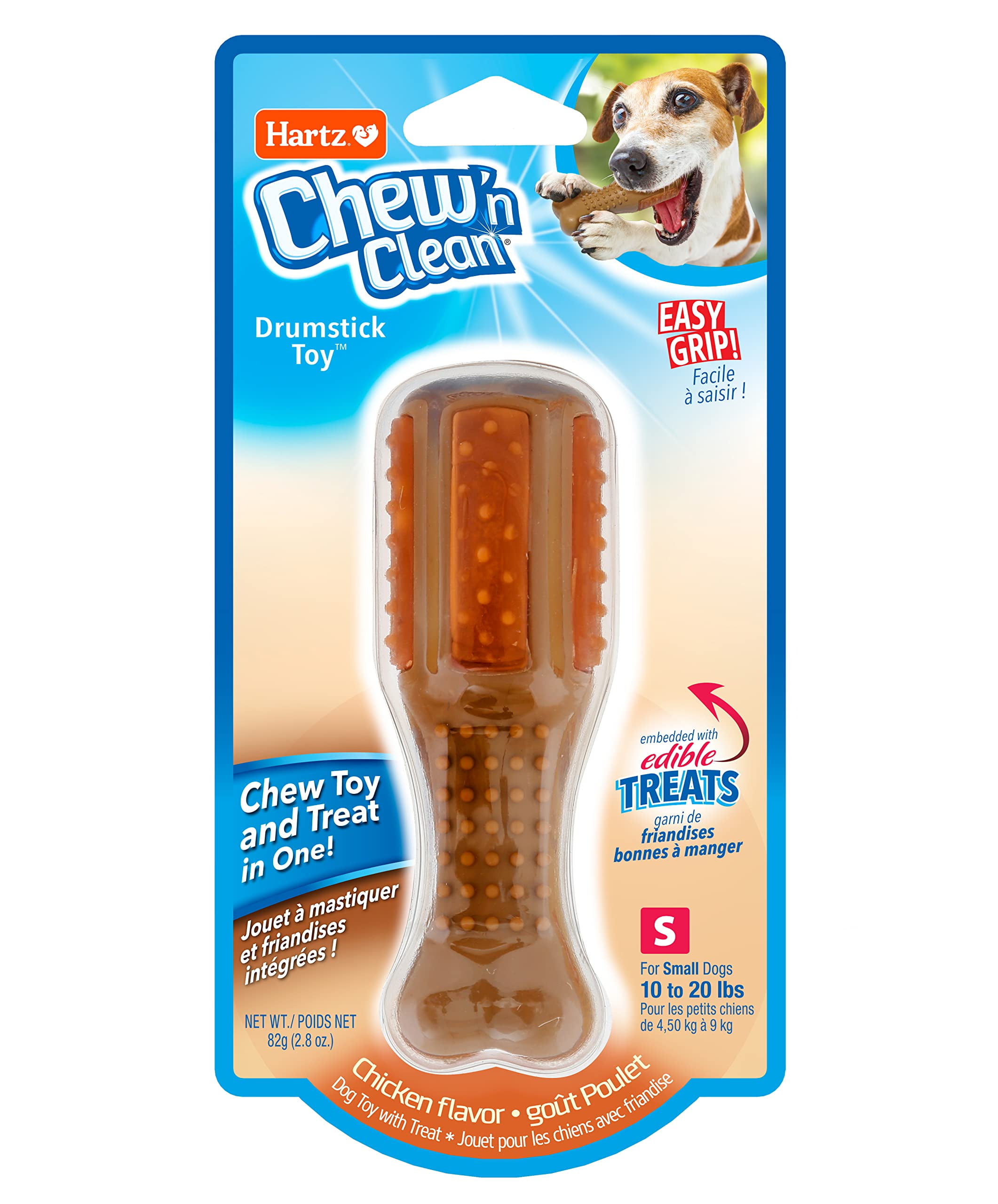 Hartz Chew ‘n Clean Drumstick Dog Chew Toy, Chicken Flavored, Nylon ...
