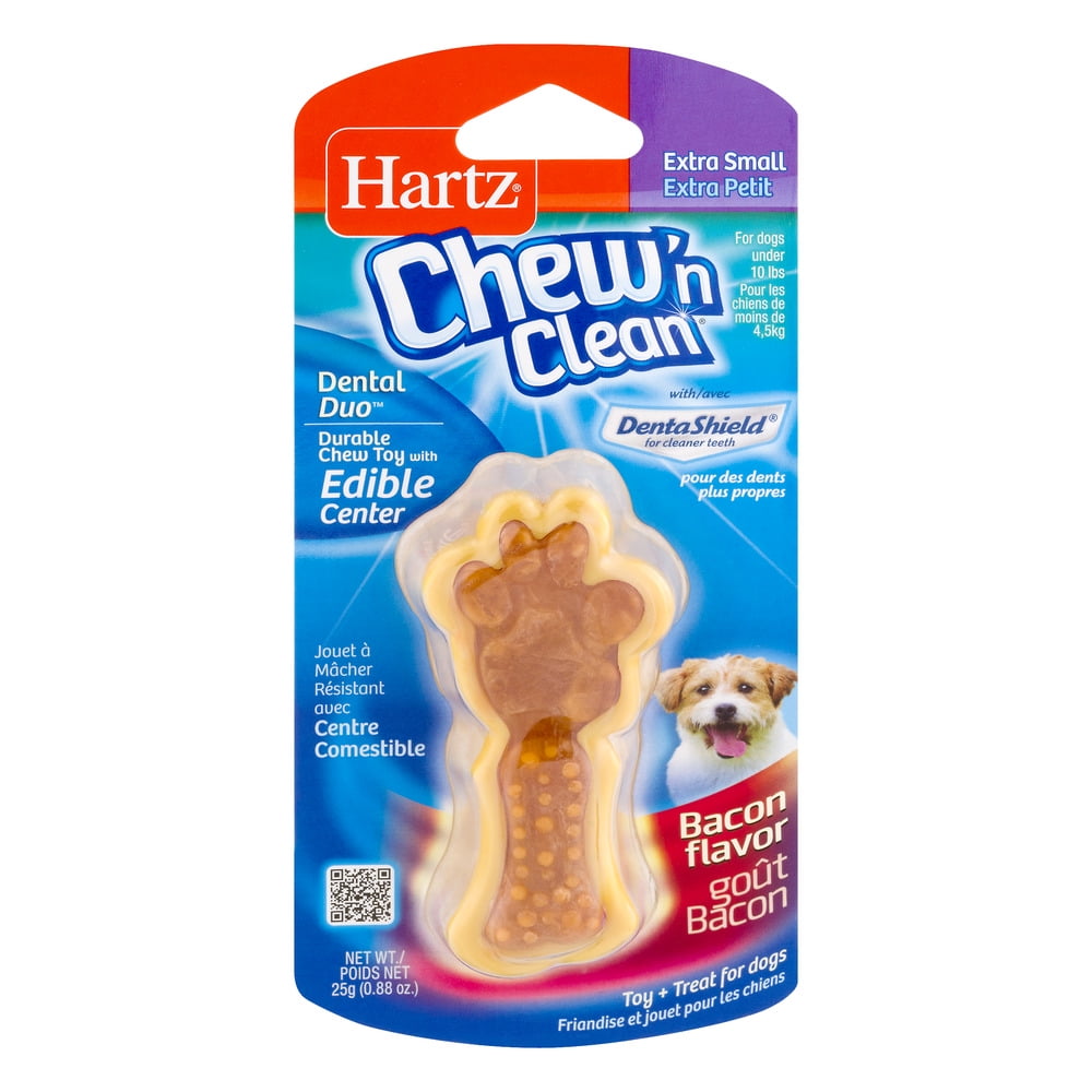 Hartz Chew 'n Clean Extra Small Dog Treat Bacon, 0.88 OZ - Walmart.com