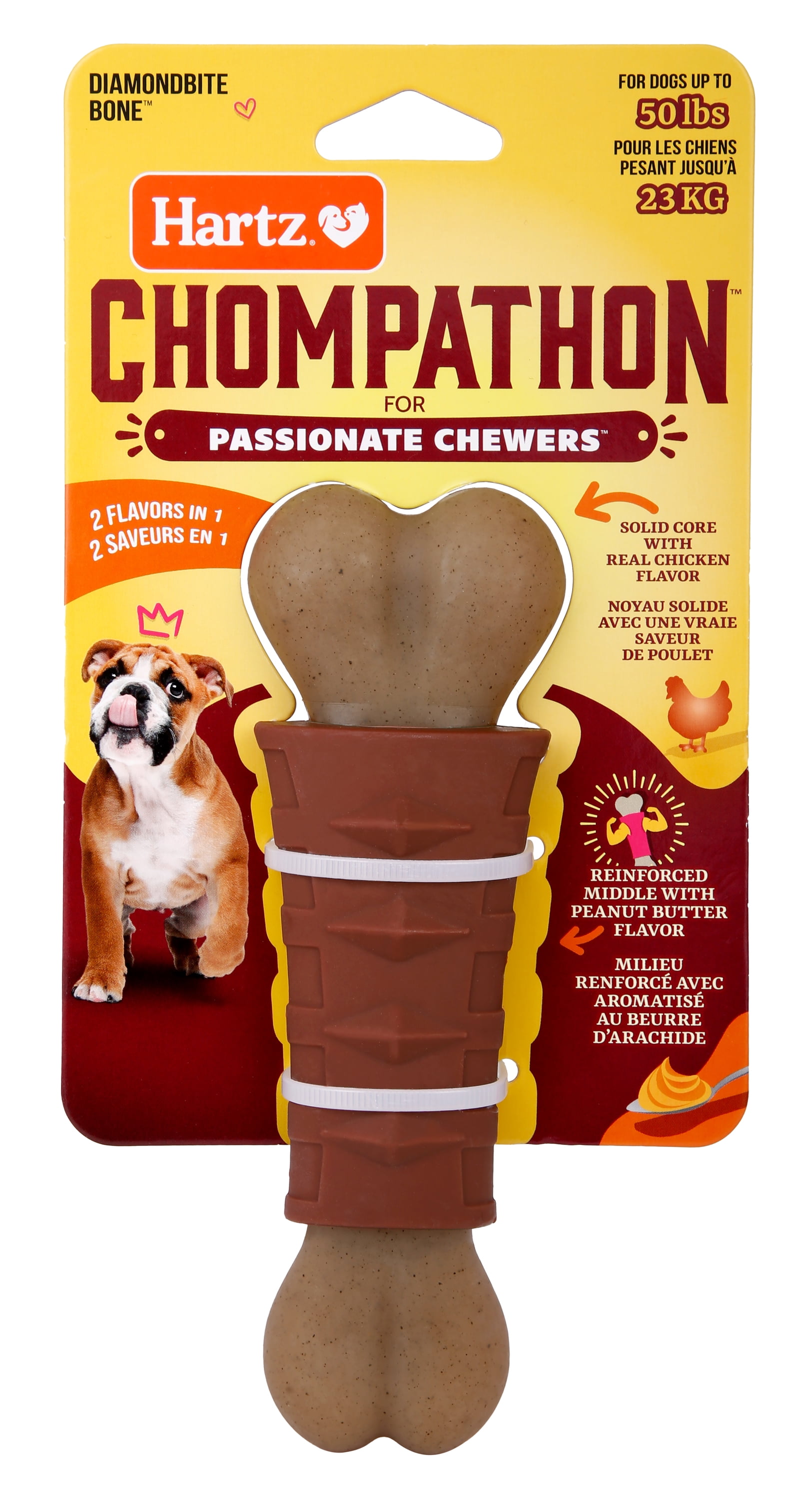 Hartz Chompathon Diamondbite Bone, Nylon, Tough Dog Chew Toy - Walmart.com