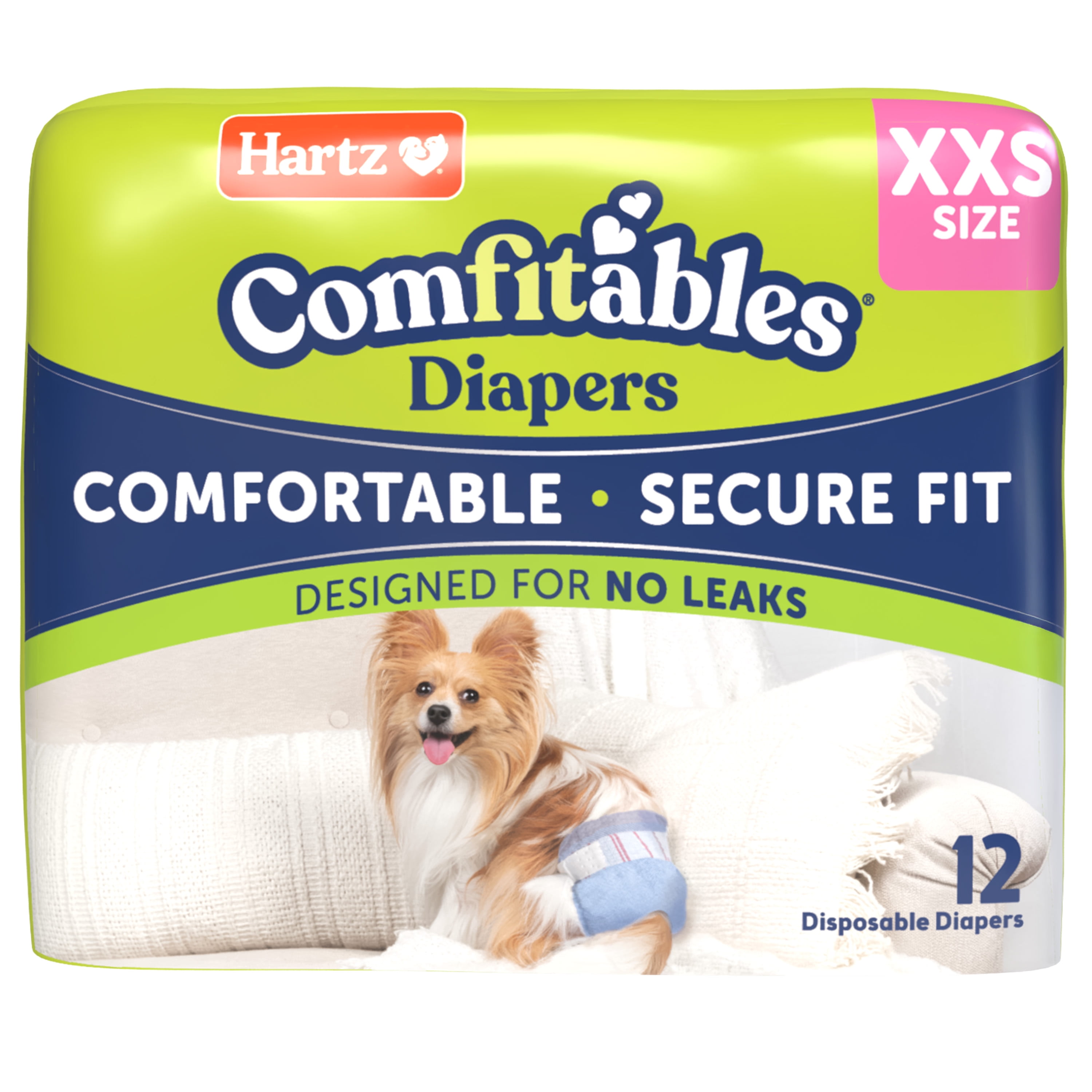 Hartz Comfitables Dog Diapers XXS 12 Count with FlashDry Technology for ...
