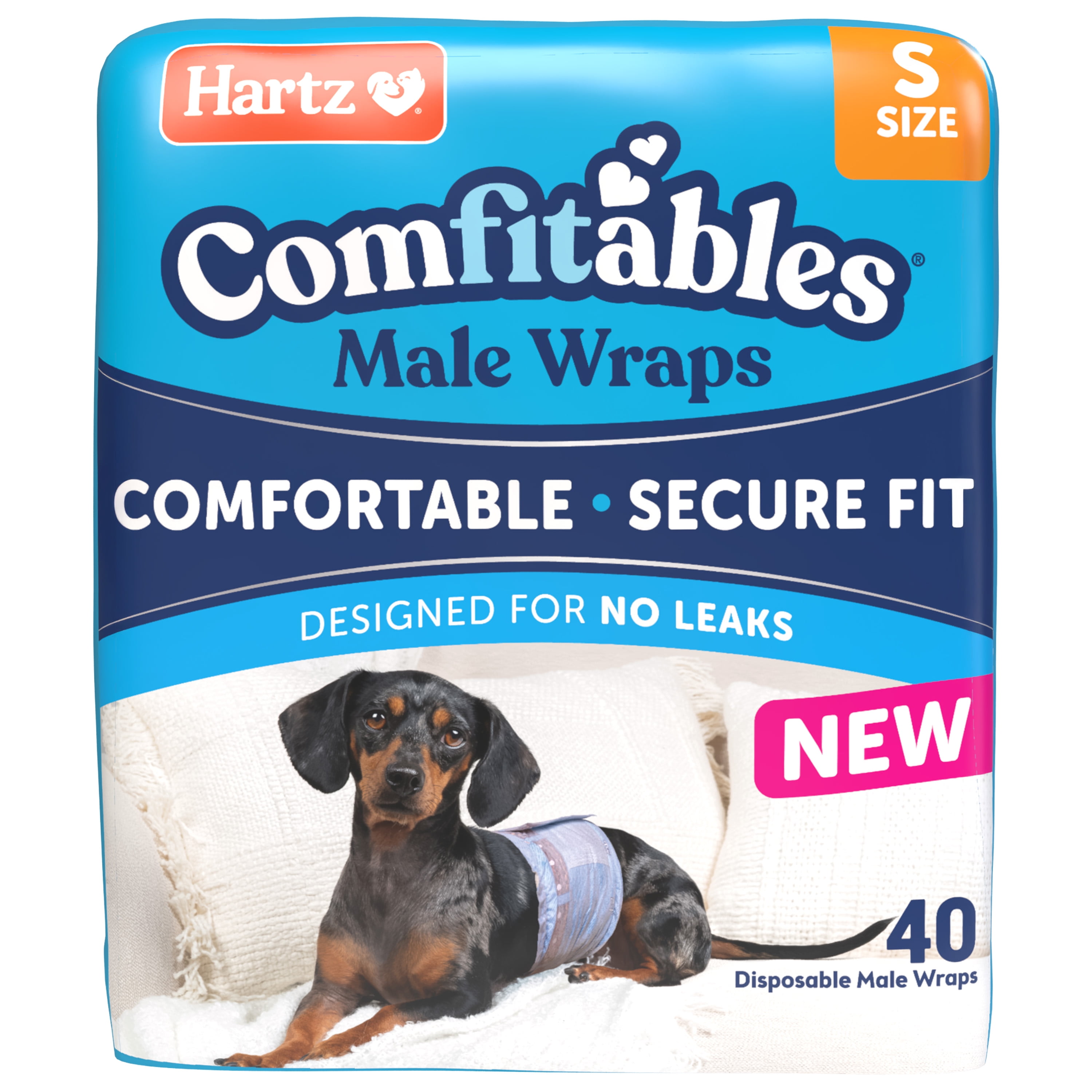 Hartz Male Dog Wraps Small 40 Count with Stretchy Waistband and High ...