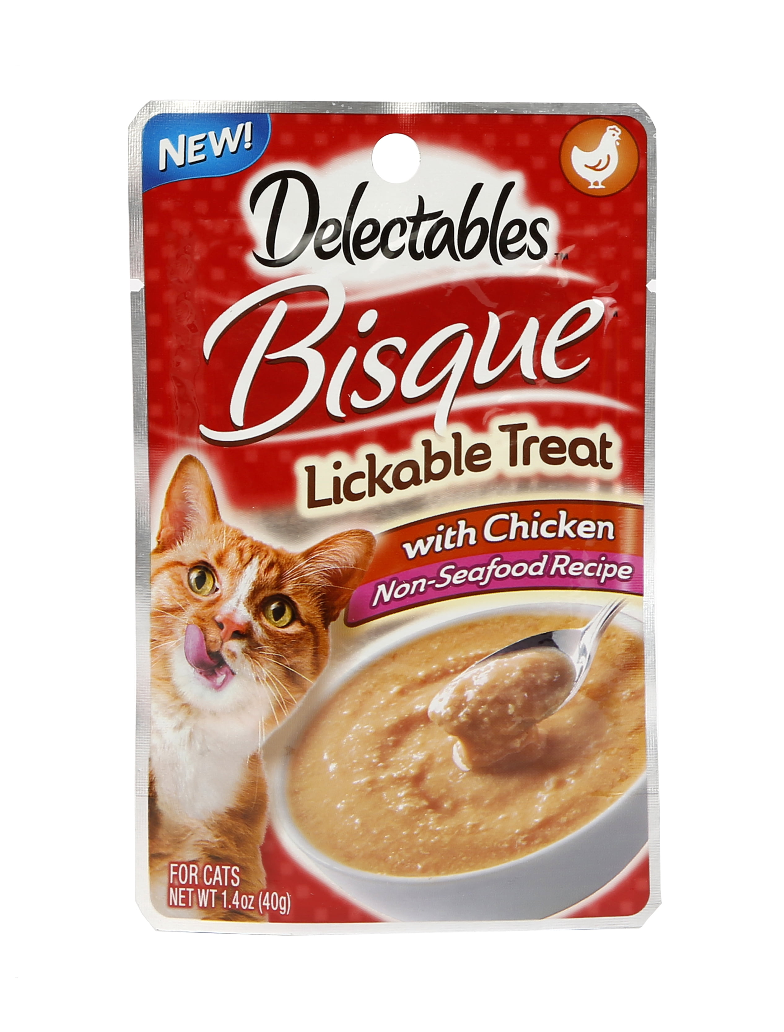 Hartz Delectables Bisque Non-Seafood Lickable Wet Cat Treats, Chicken - 1.4oz, One Pouch ...