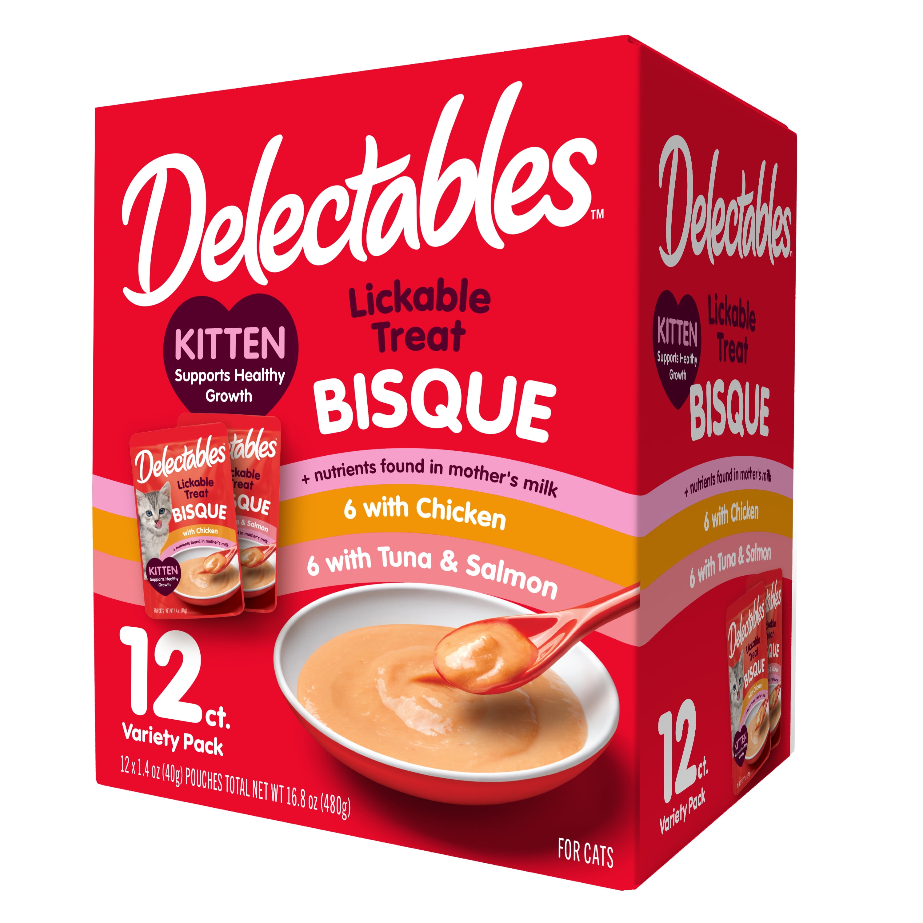 Delectables Lickable Treat for Kittens, Complete & Balanced Wet Cat ...