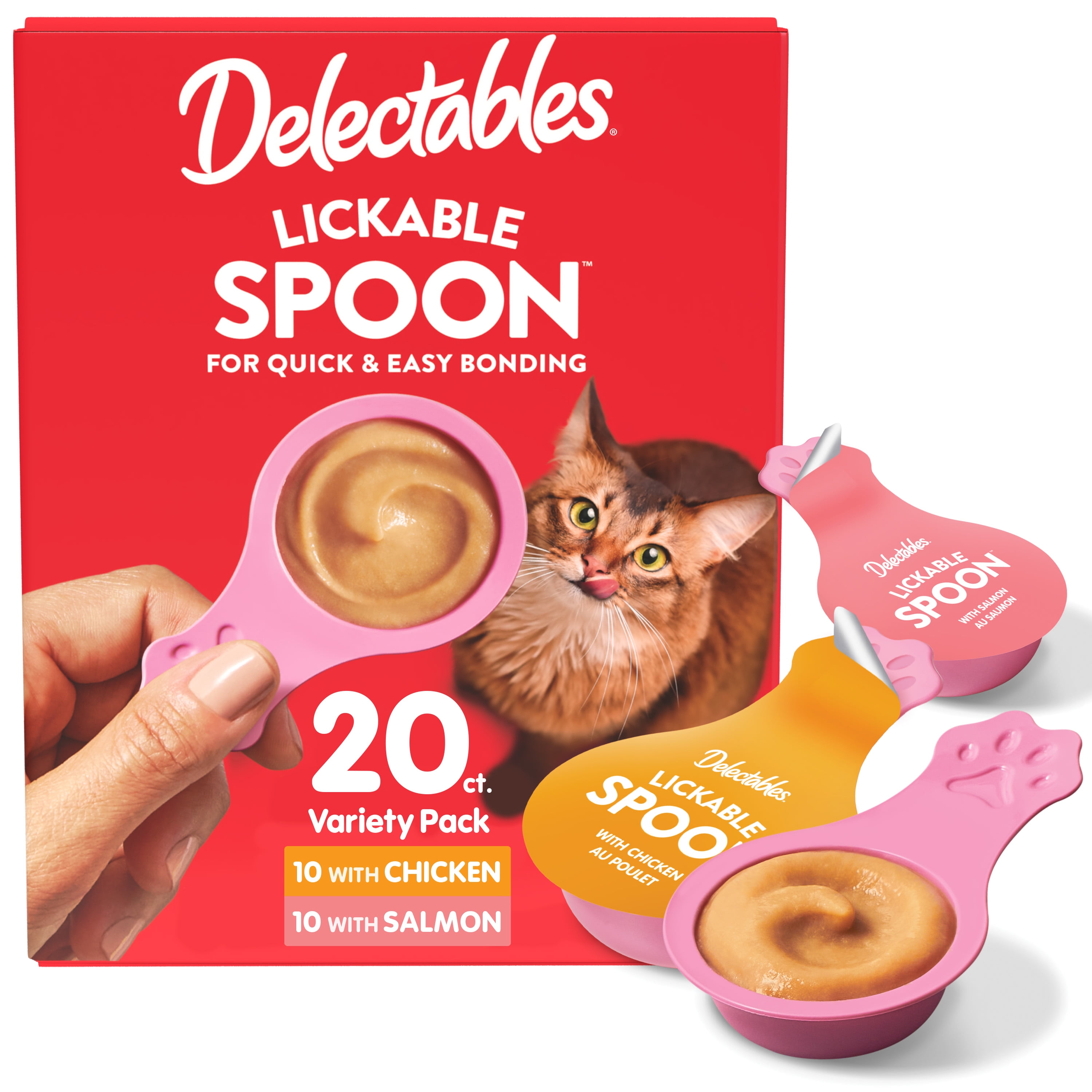 Delectables Lickable Spoon Cat Treats Variety Pack 20ct with Creamy ...