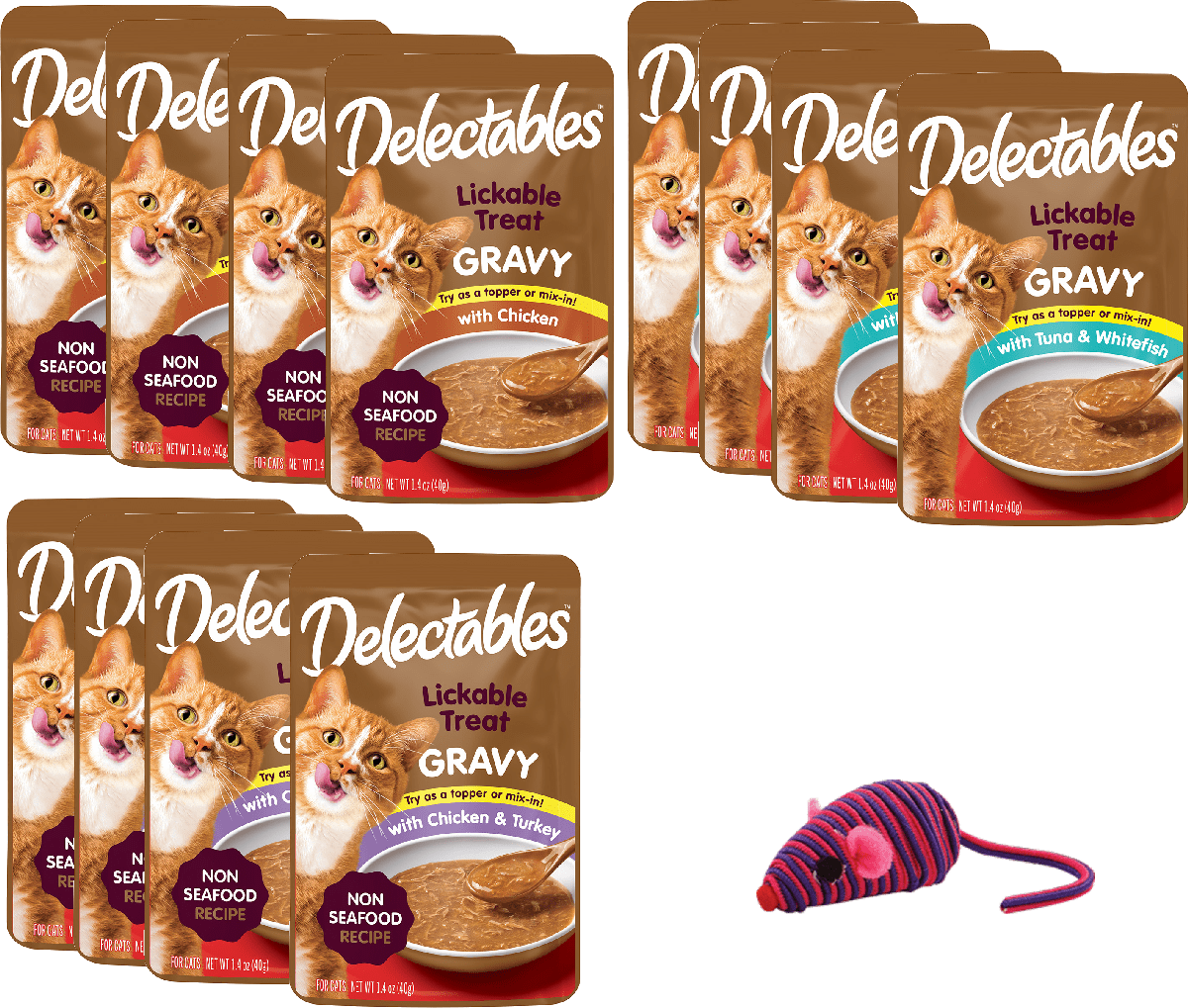 Hartz Delectables Lickable Treat Gravy Flavor:Gravy Assorted Pack of 12 - Walmart.com
