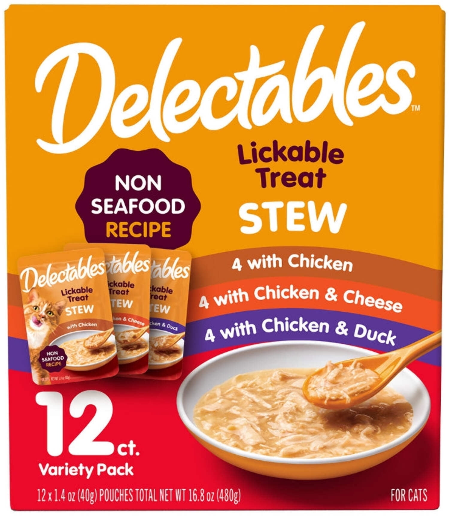 Hartz Delectables Non-Seafood Stew Lickable Treat For Cats Variety Pack ...