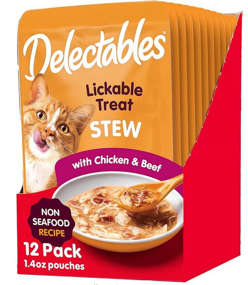 Hartz Delectables Senior Cat Food, Chicken & Beef Broth Wet Treats, 1.4 ...