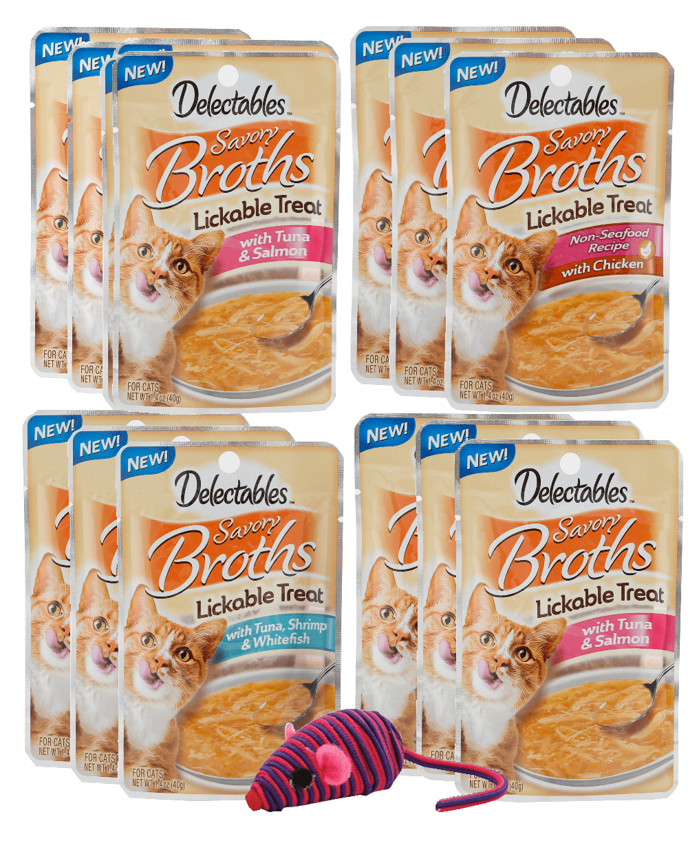 Hartz Delectables Savory Broths Lickable Flavor:Broth Assorted Pack of ...