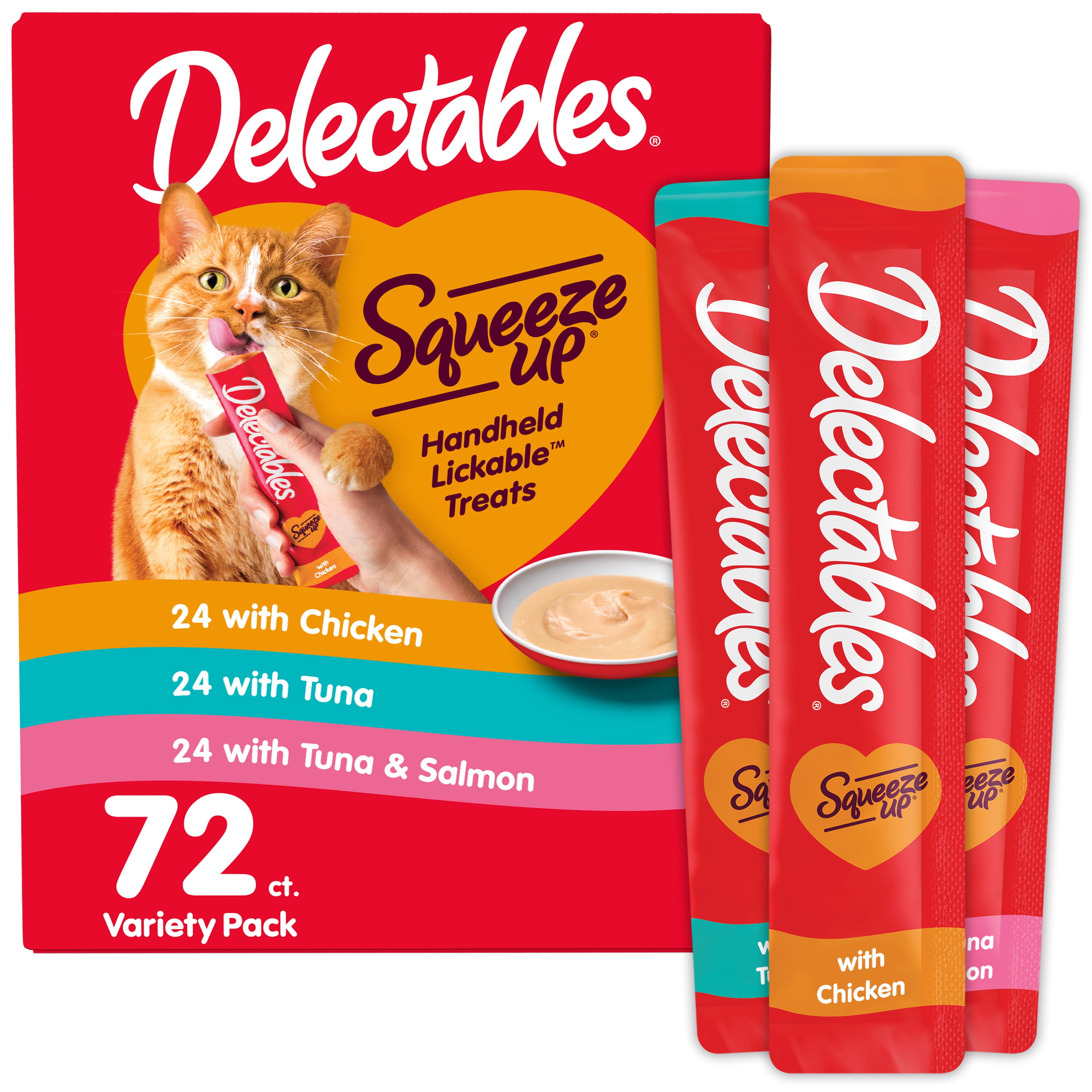 Hartz Delectables Squeeze Up Interactive Lickable Wet Cat Treat Variety ...