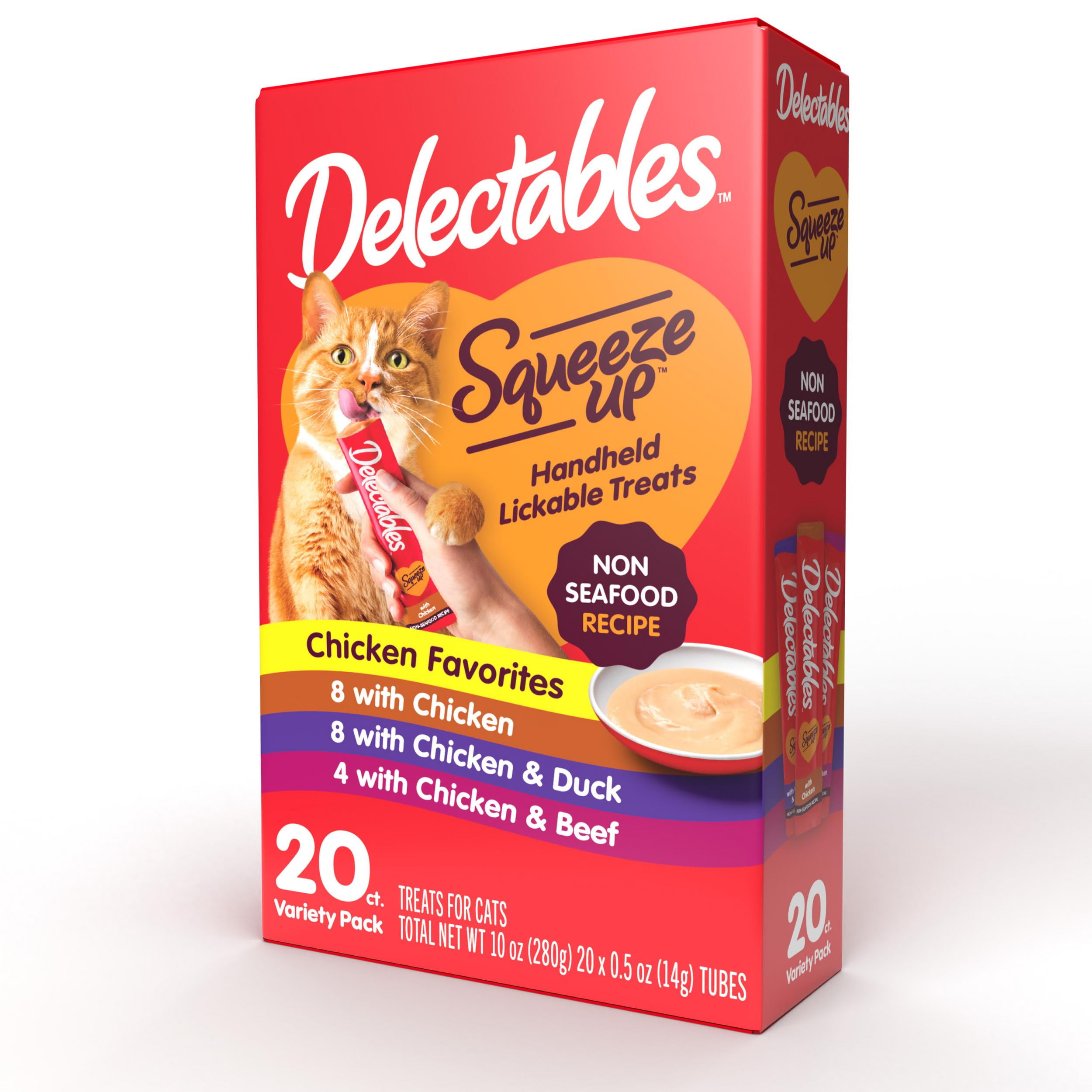 Hartz Delectables Squeeze Up Non-Seafood Variety Pack, Lickable Wet Cat ...