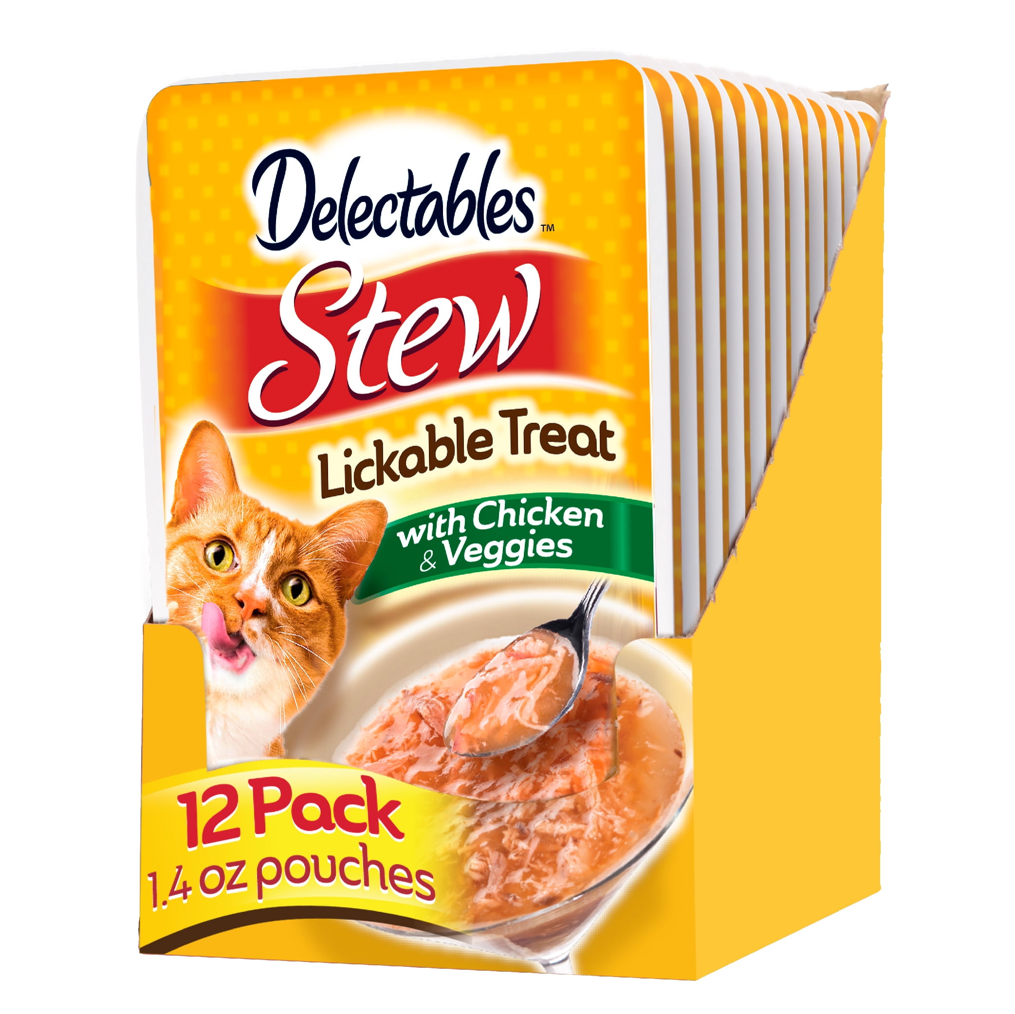 Hartz Delectables Stew Chicken & Veggies Wet Treat for Cats, Kitten & Senior, 1.4oz Pouch (12 ...