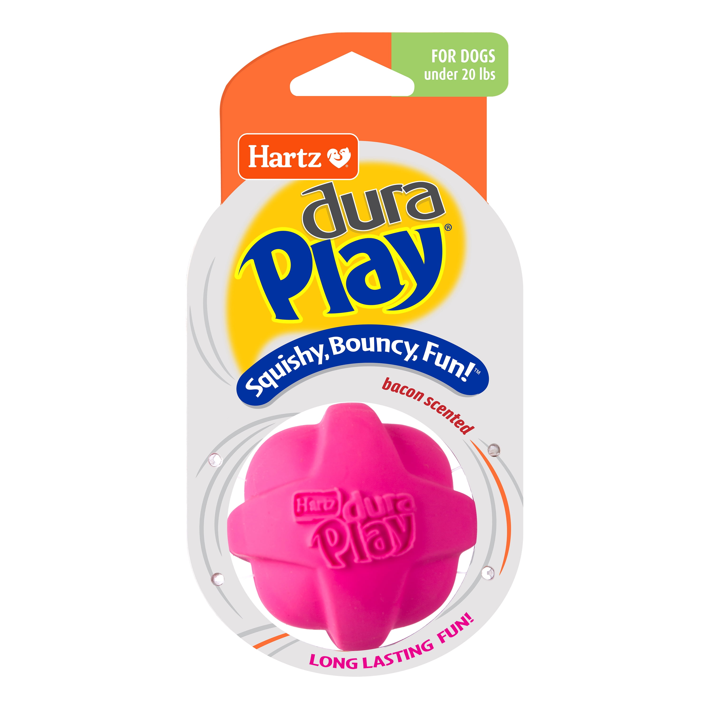Hartz, Dura Play Small Ball Dog Toy, Latex, 1ct with Bacon Scent ...