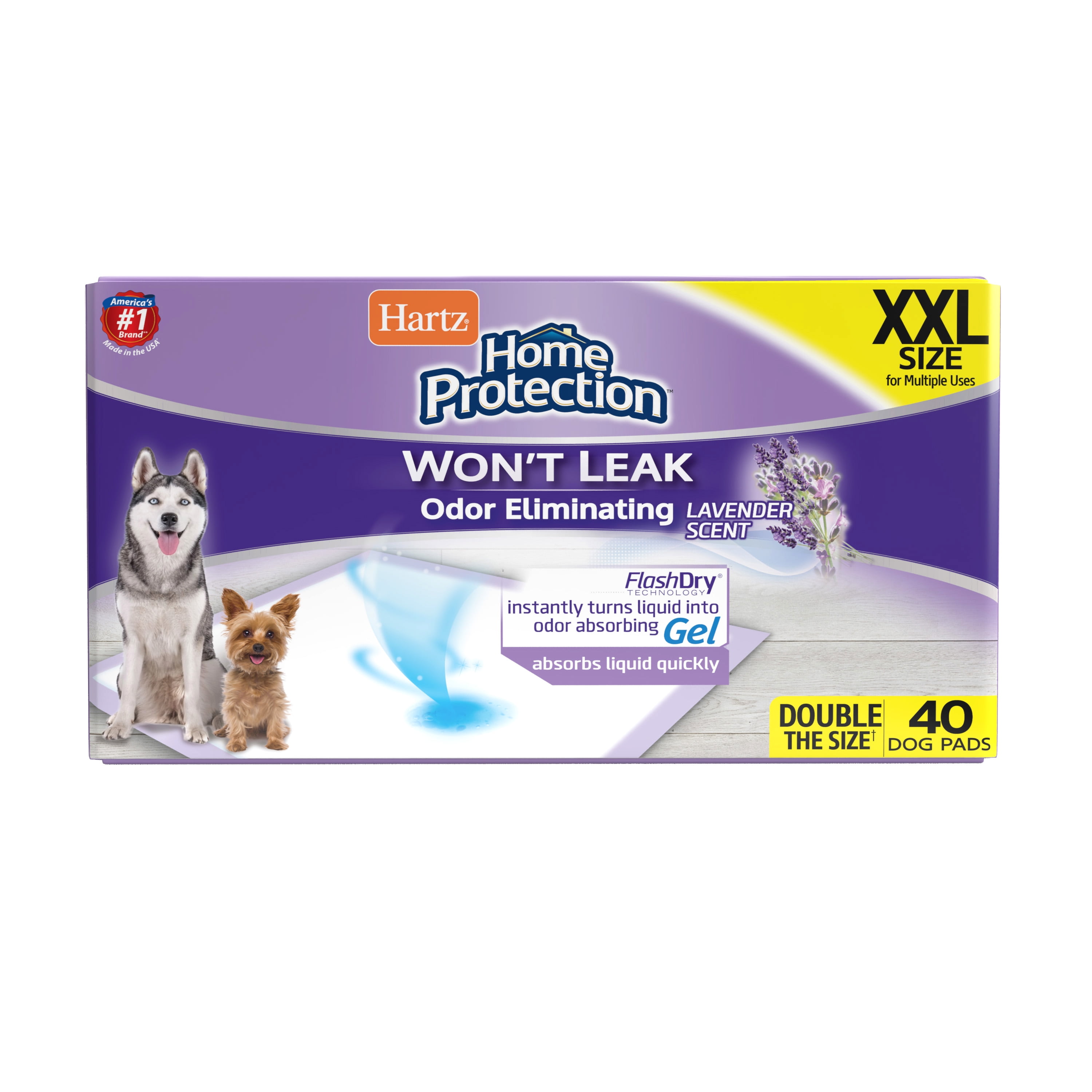 Hartz Home Protection Lavender Scent Odor-Eliminating Dog Pads, XXL, 30 ...