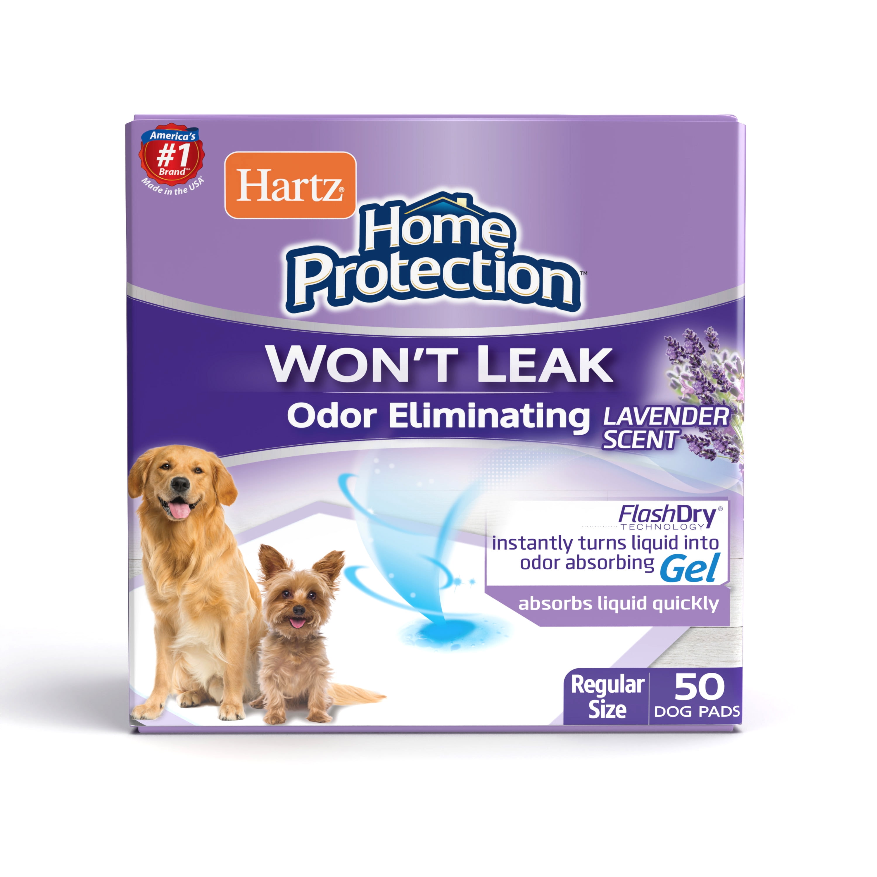 Hartz Home Protection Lavender Scent Odor-Eliminating Dog Pads, Regular ...