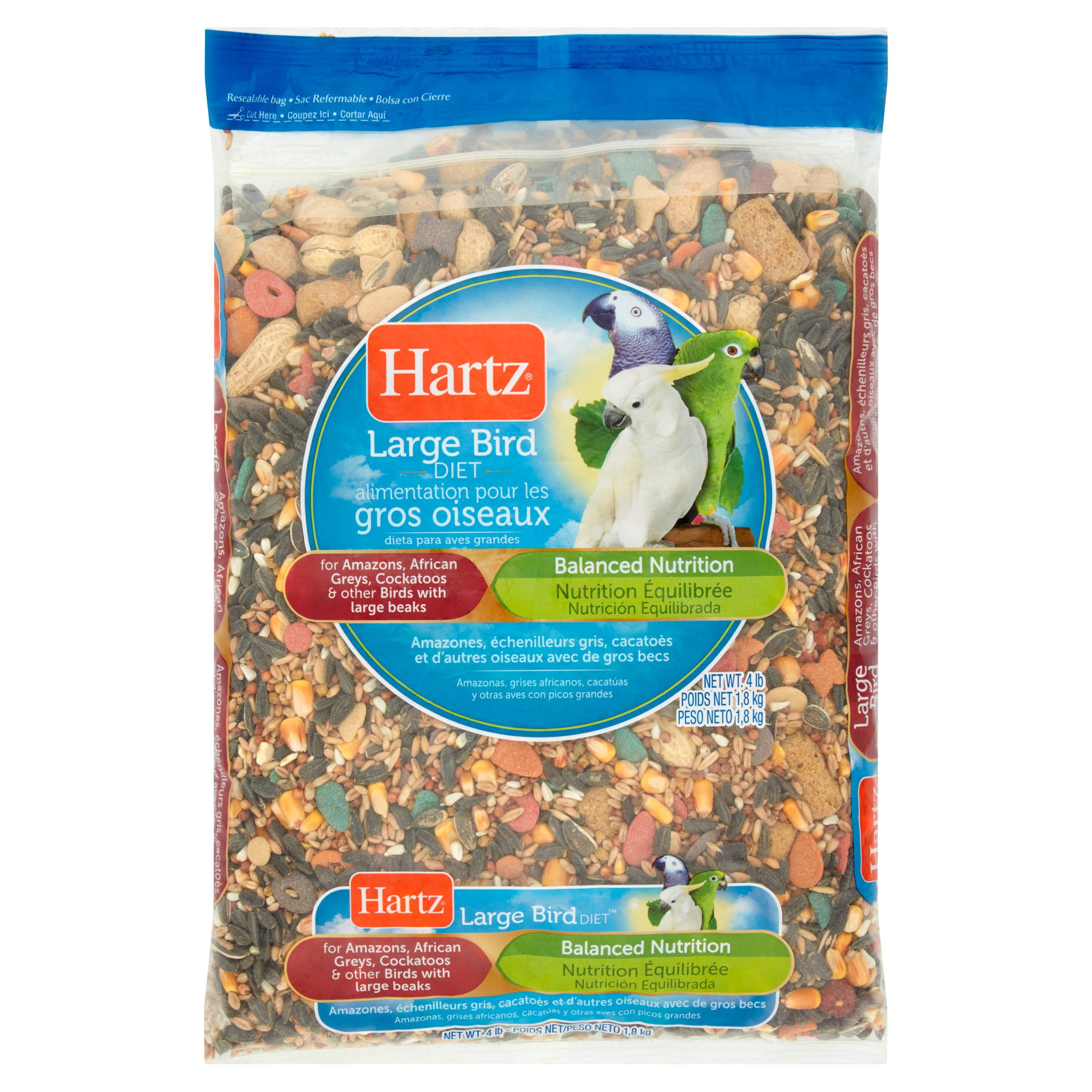Hartz Large Bird Diet Balanced Nutrition, 4 lb - Walmart.com