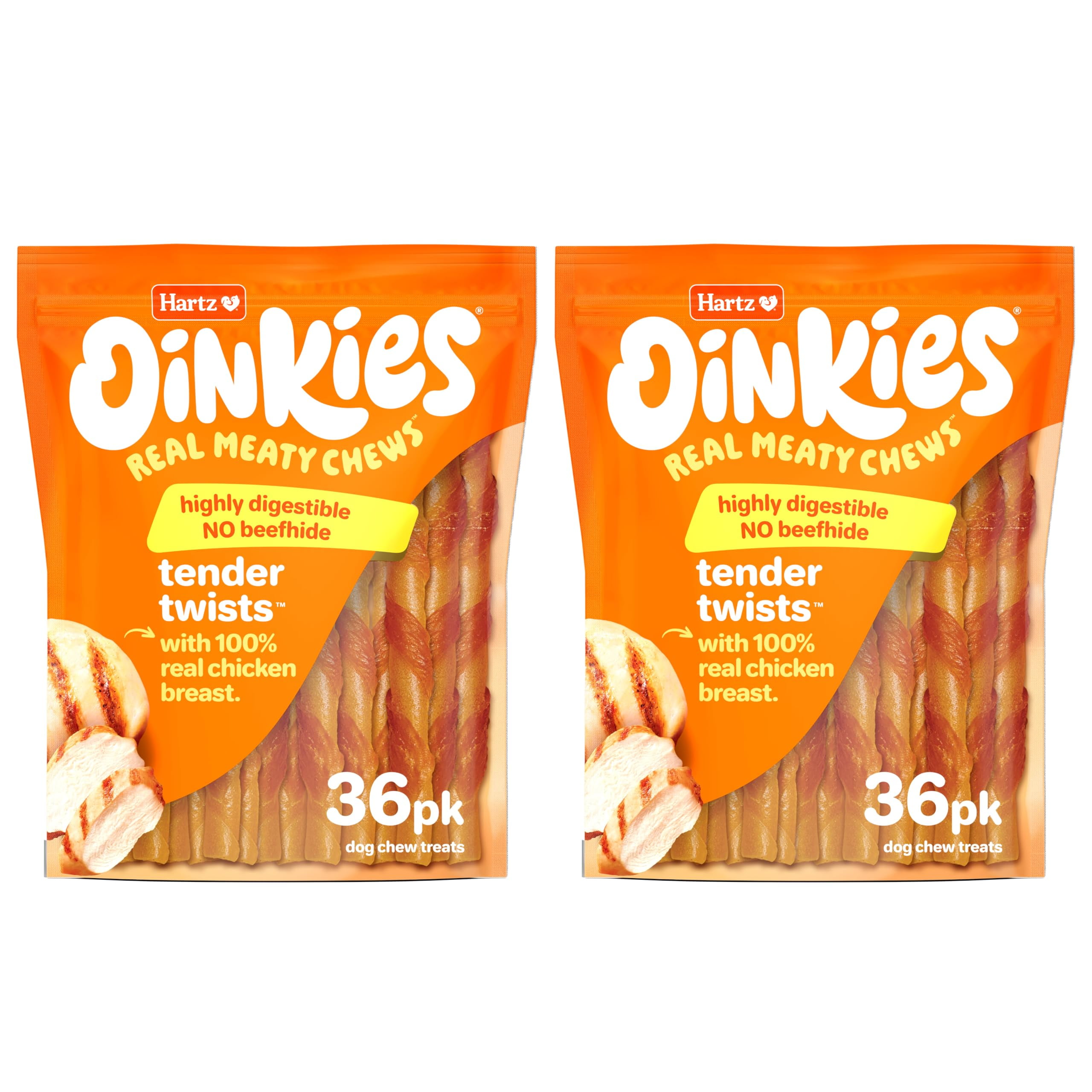 Hartz Oinkies Tender Twists TSF6 with Real Chicken Breast Rawhide-Free ...