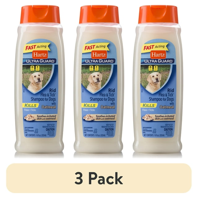 (3 pack) Hartz UltraGuard Rid Flea And Tick Oatmeal Shampoo For Dogs ...
