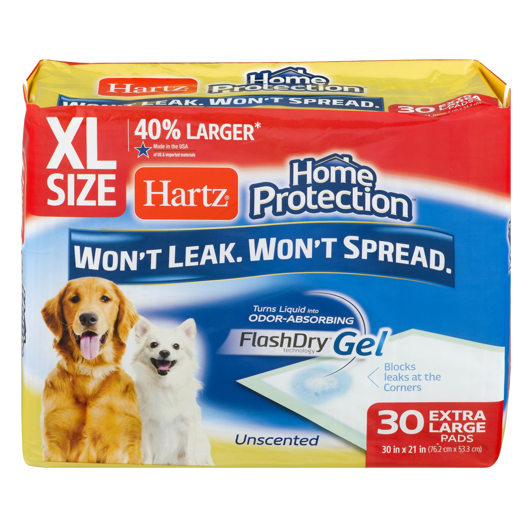 Hartz home protection extra large pads unscented, 30 in x 21 in, 30 ...