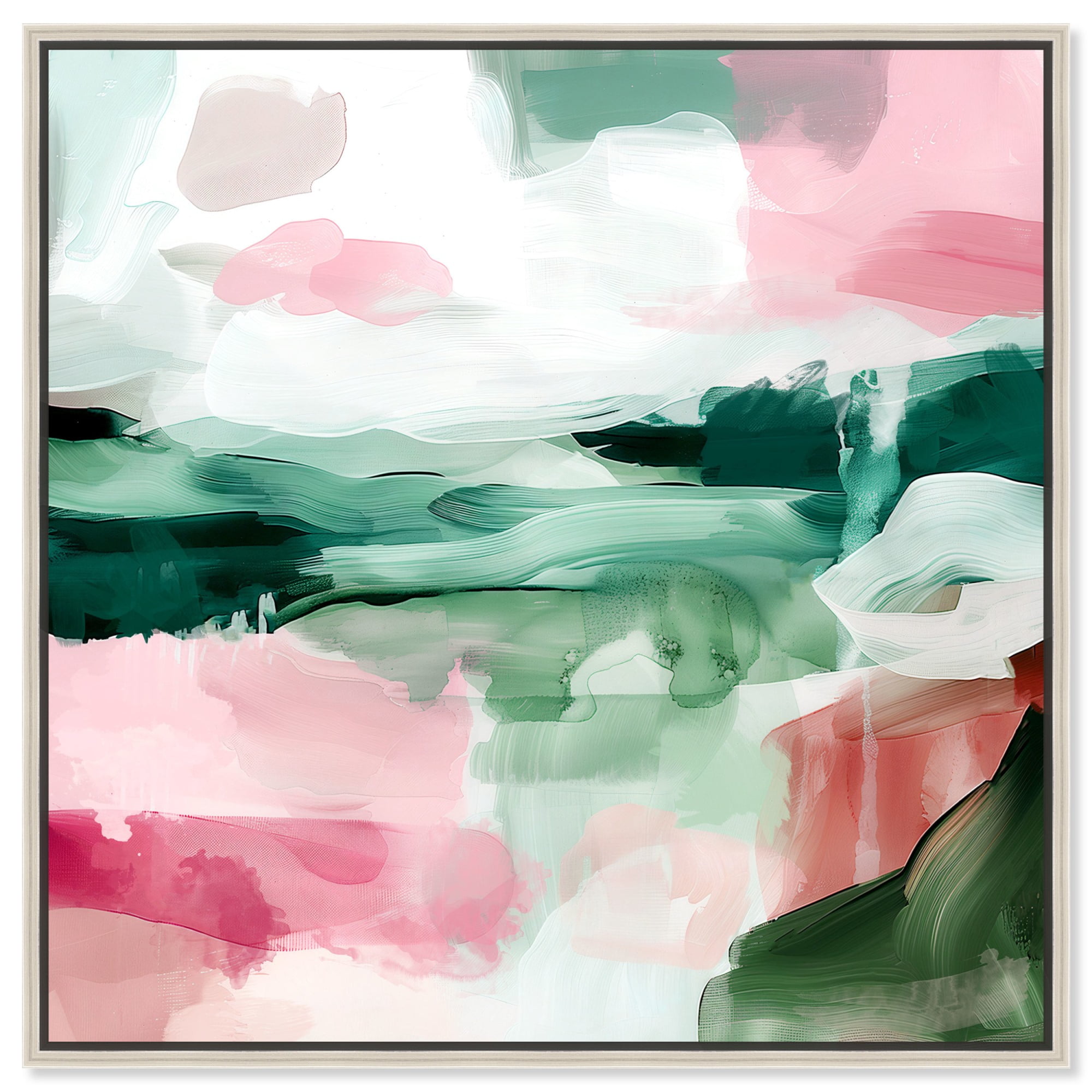 Harubi Apple Canvas Colorful Wall Art by Art Remedy, Silver Frame, 40 ...