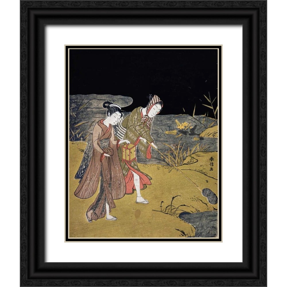 Harunobu, Suzuki 15x18 Black Ornate Wood Framed with Double Matting ...