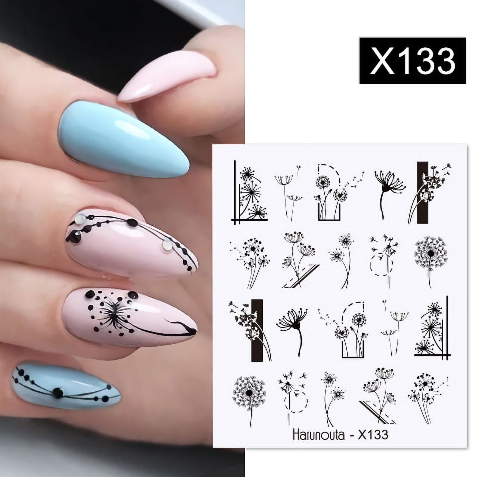 Harunouta Spring Water Nail Decal And Sticker Flower Leaf Tree Green ...