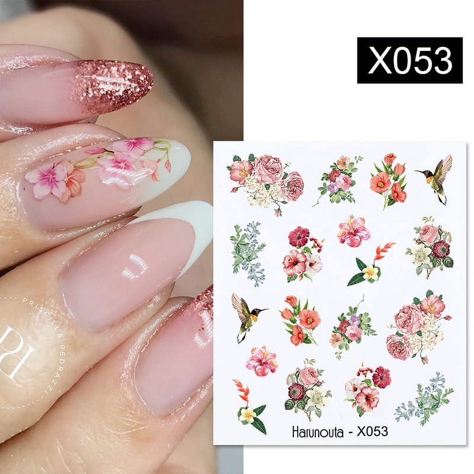 Harunouta Spring Water Nail Decal And Sticker Flower Leaf Tree Green ...