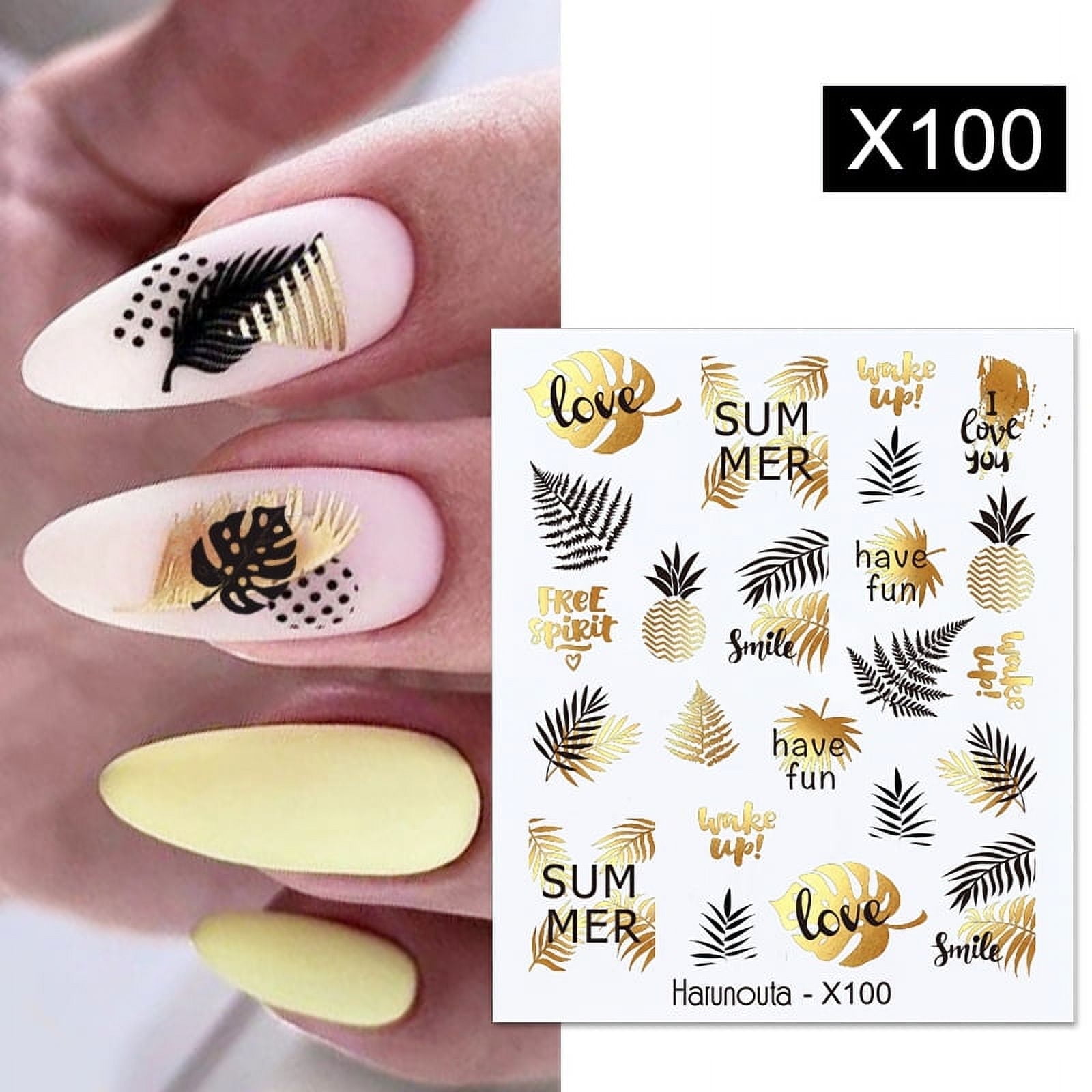 Harunouta Spring Water Nail Decal And Sticker Flower Leaf Tree Green ...
