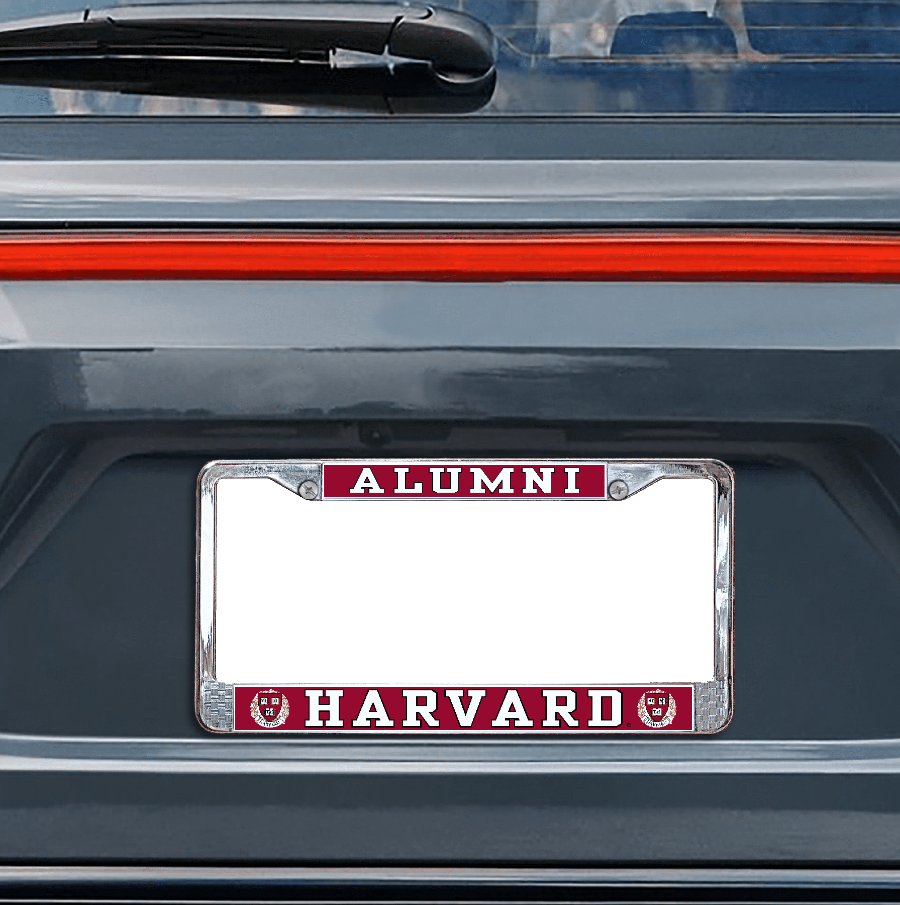Harvard Alumni On Red Background Metal License Plate Frame (Exclusive ...