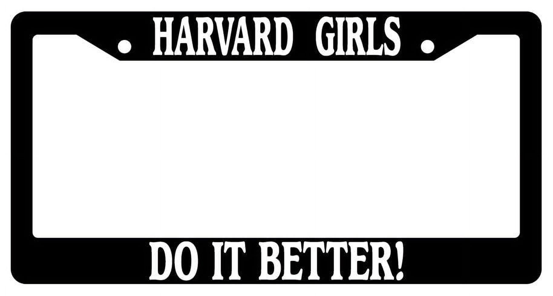 Harvard Girls Do It Better Black Plastic License Plate Frame - Walmart.com