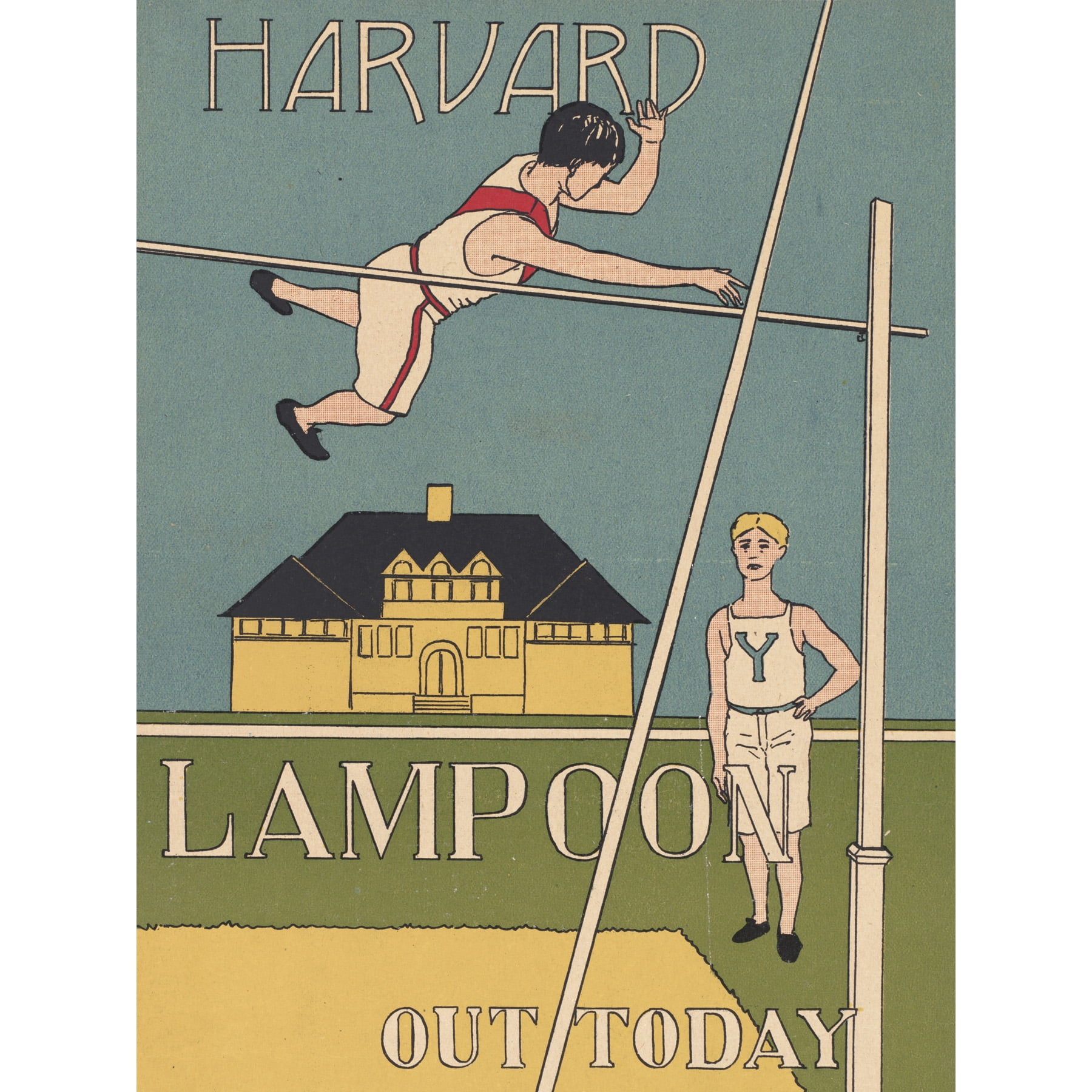 Harvard Lampoon Magazine 1895 Pole Vault Advert Extra Large Art Print ...