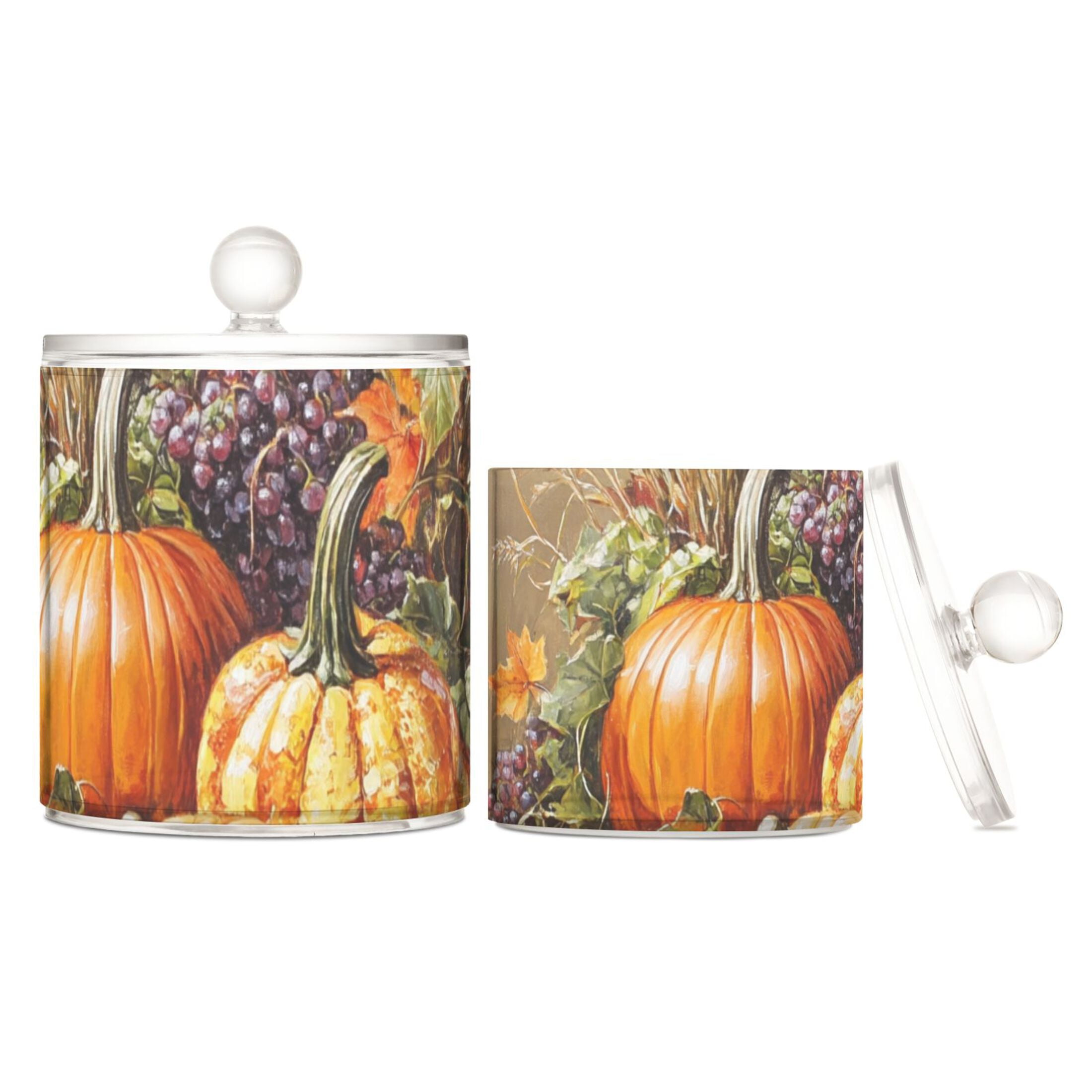 Harvest Autumn Oil Painting Translucent Plastic Cans Storage Canisters ...