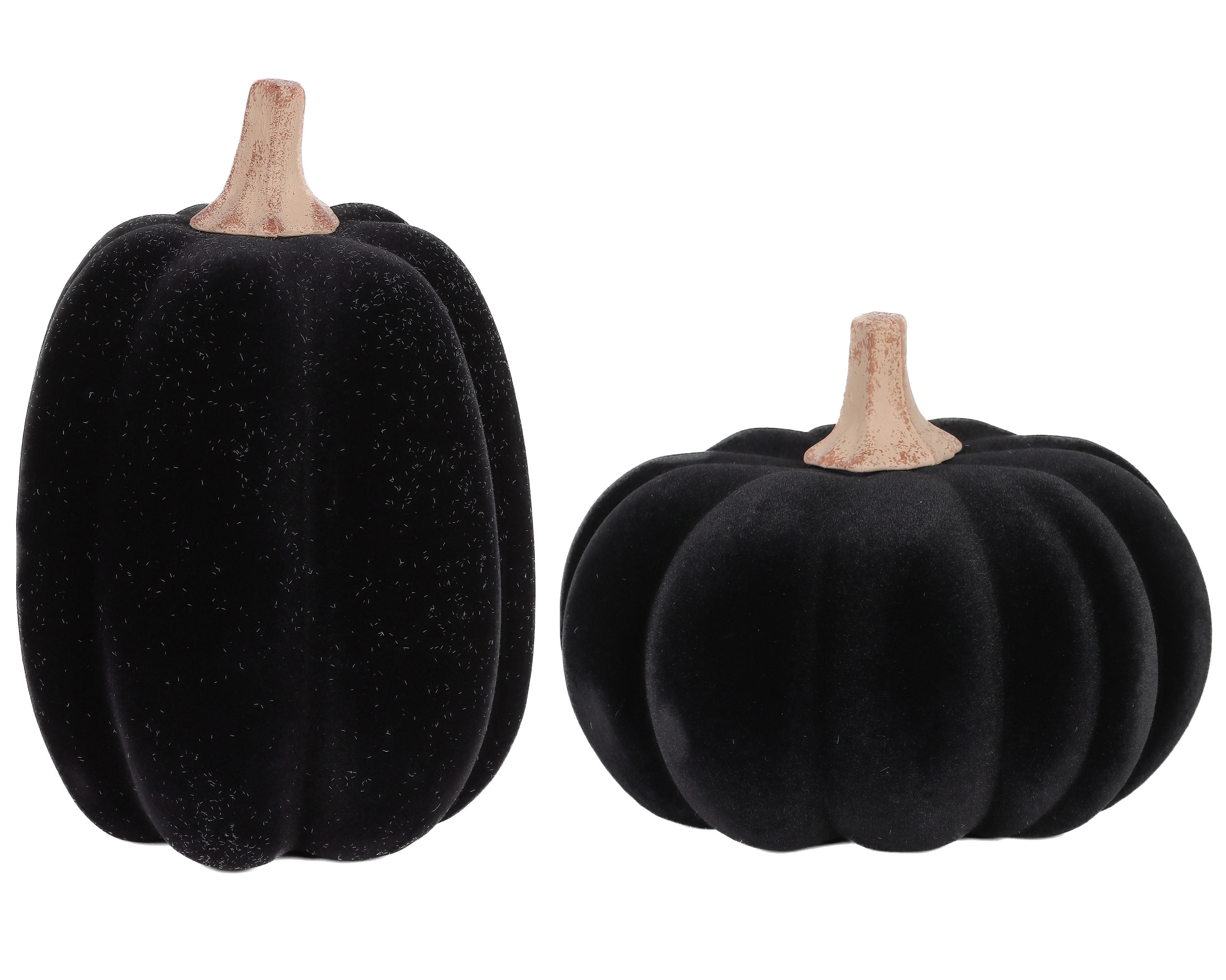 Harvest Black Flocked Pumpkins, Set of 2, by Way To Celebrate - Walmart.com
