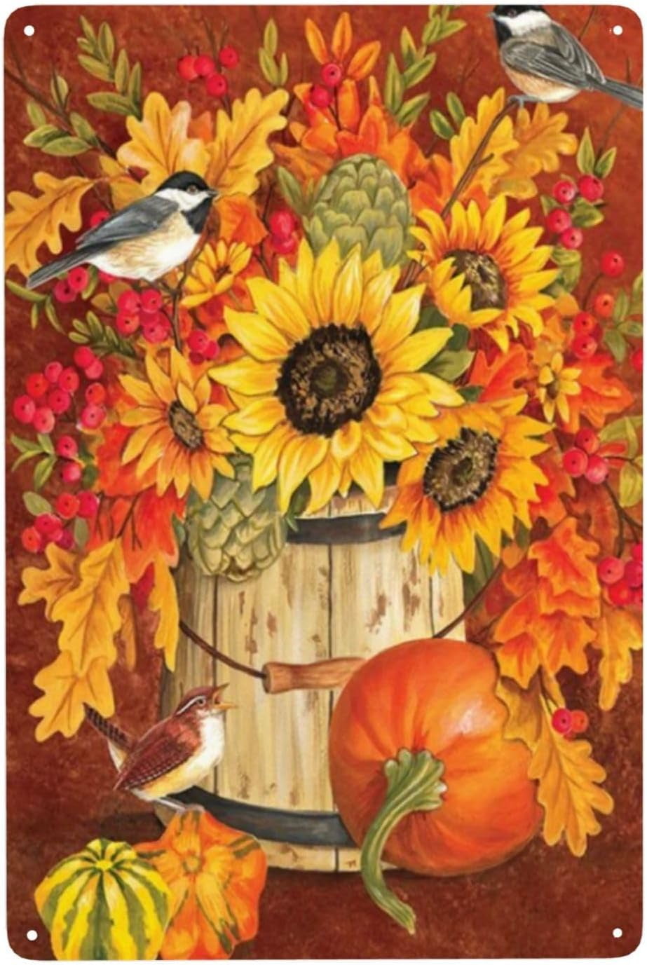 Harvest Fall Autumn Thanksgiving Unboxing Home Metal Tin Sign Poster ...