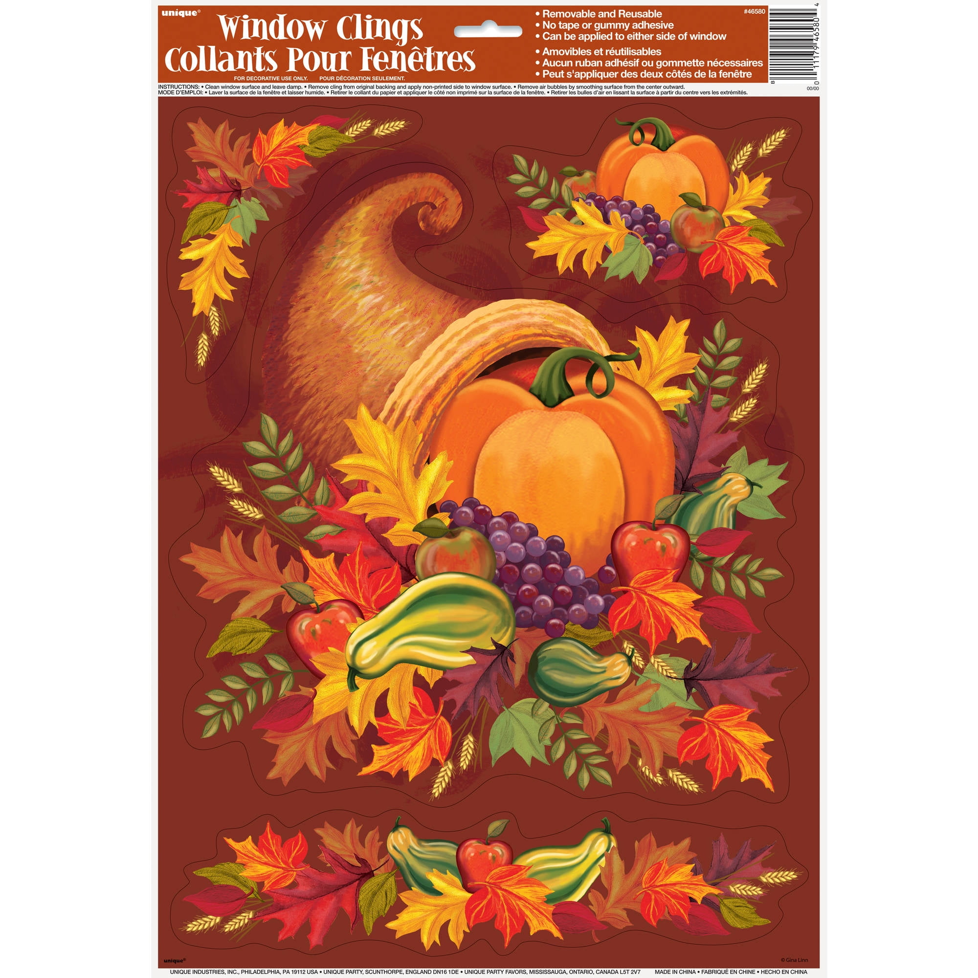 Harvest Fall Window Clings Sheet - Walmart.com