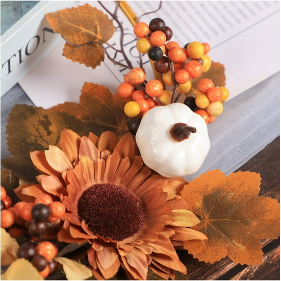 Harvest Festival Wreath - Handmade Maple Leaf Pumpkin Wall Hanging ...