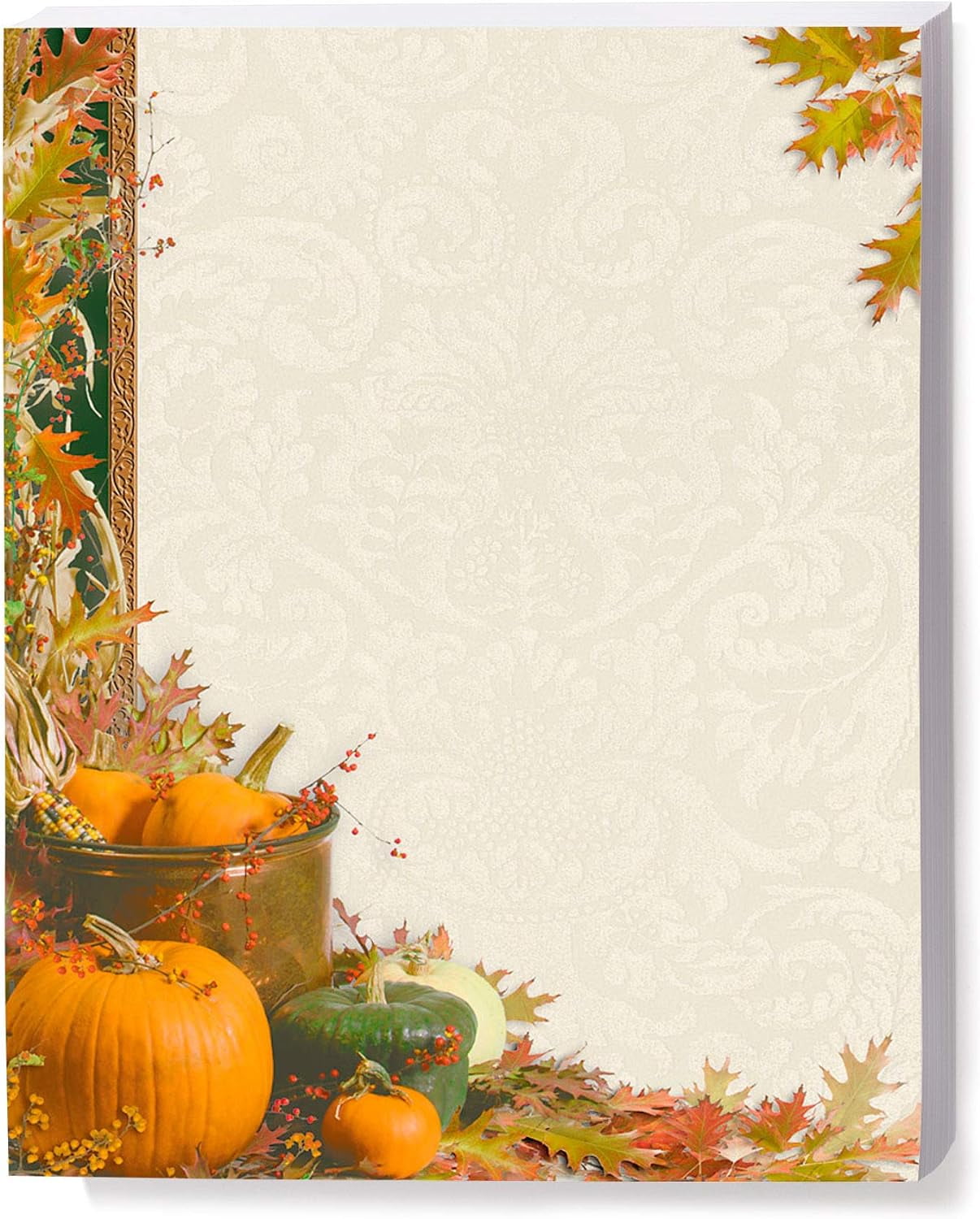 Harvest Flourish Leaves Autumn Fall Thanksgiving Theme Paper Stationery ...