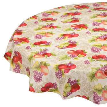 Heritage Vinyl Elastic Table Cover with Fleece Backing in 3 Sizes, Reusable - Walmart.com