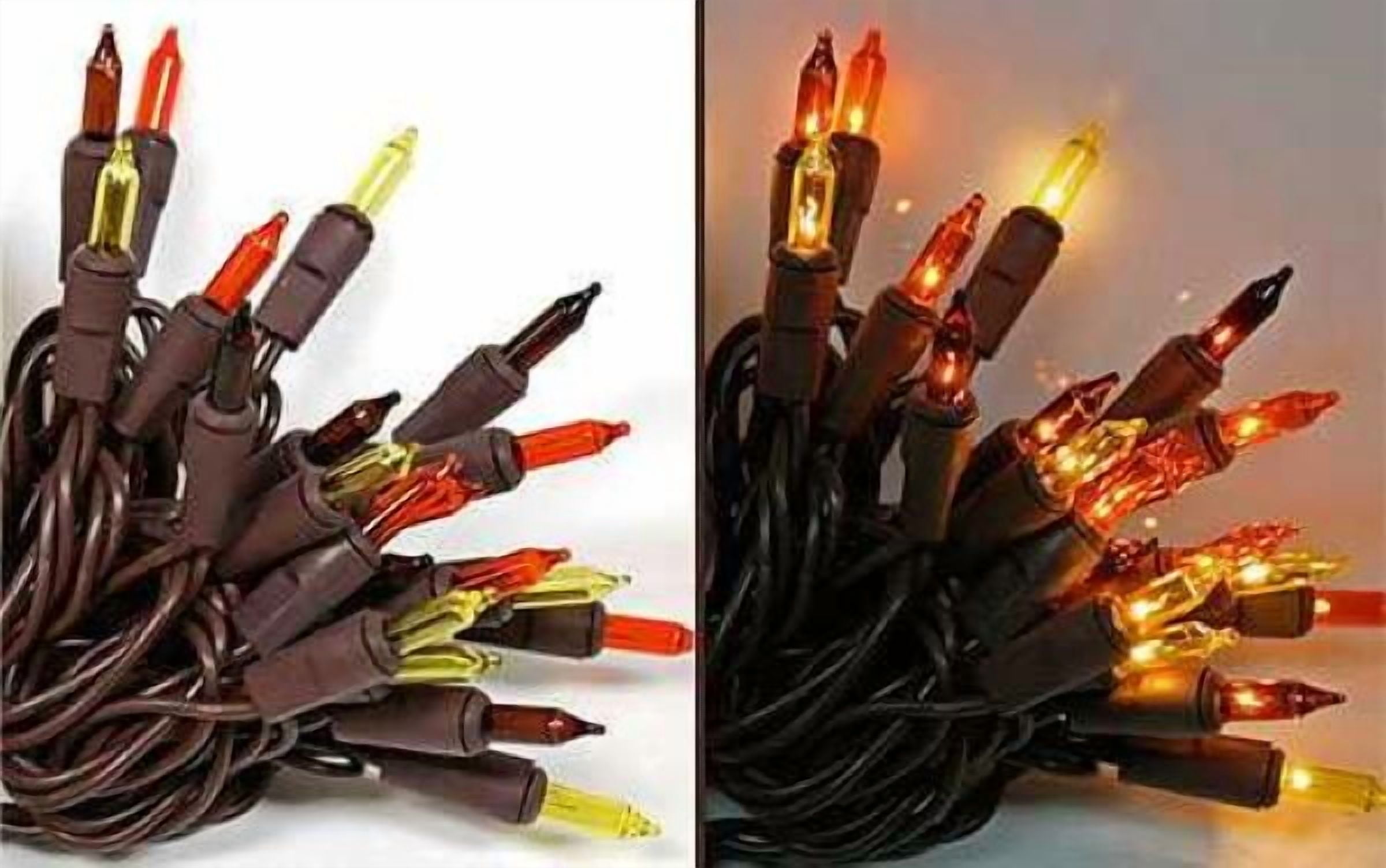 Harvest Garland Lights 2pk - 6 ft Orange, Yellow, Brown 60ct String ...
