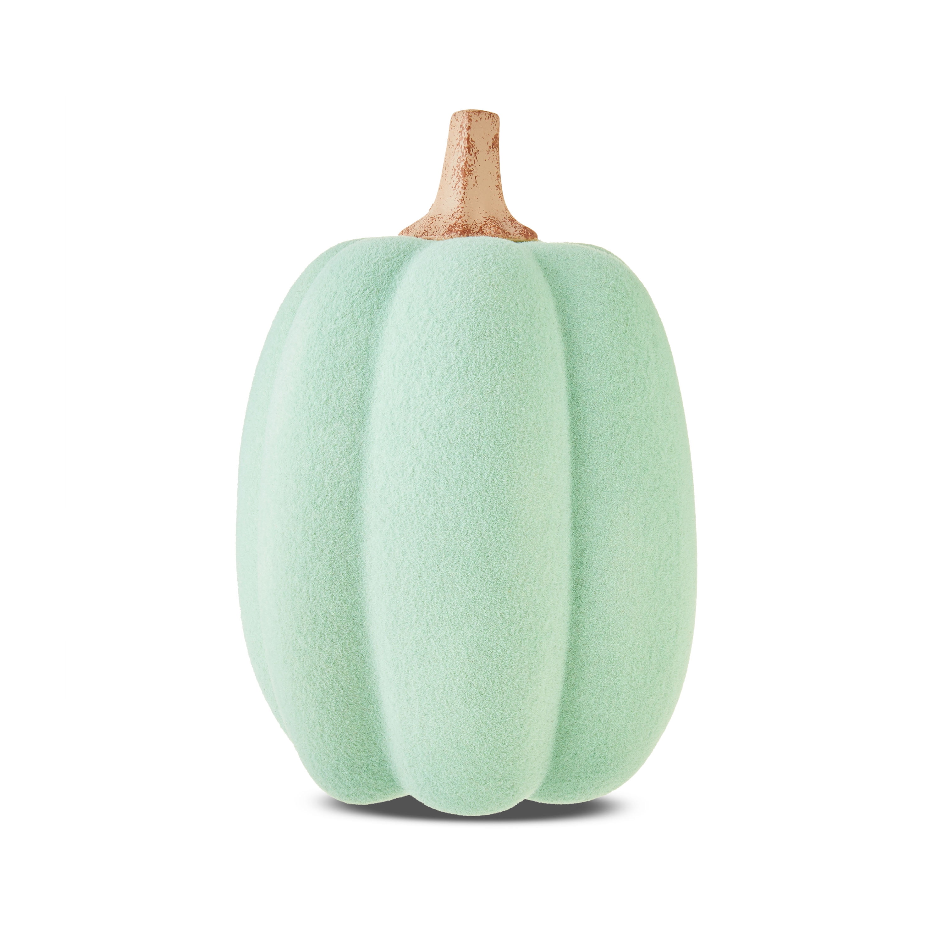 Harvest Green Flocked Pumpkin Decoration, 13 in, by Way To Celebrate ...