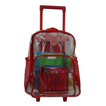 K-Cliffs Large Rolling Clear Backpack Heavy Duty Bookbag See-thru ...