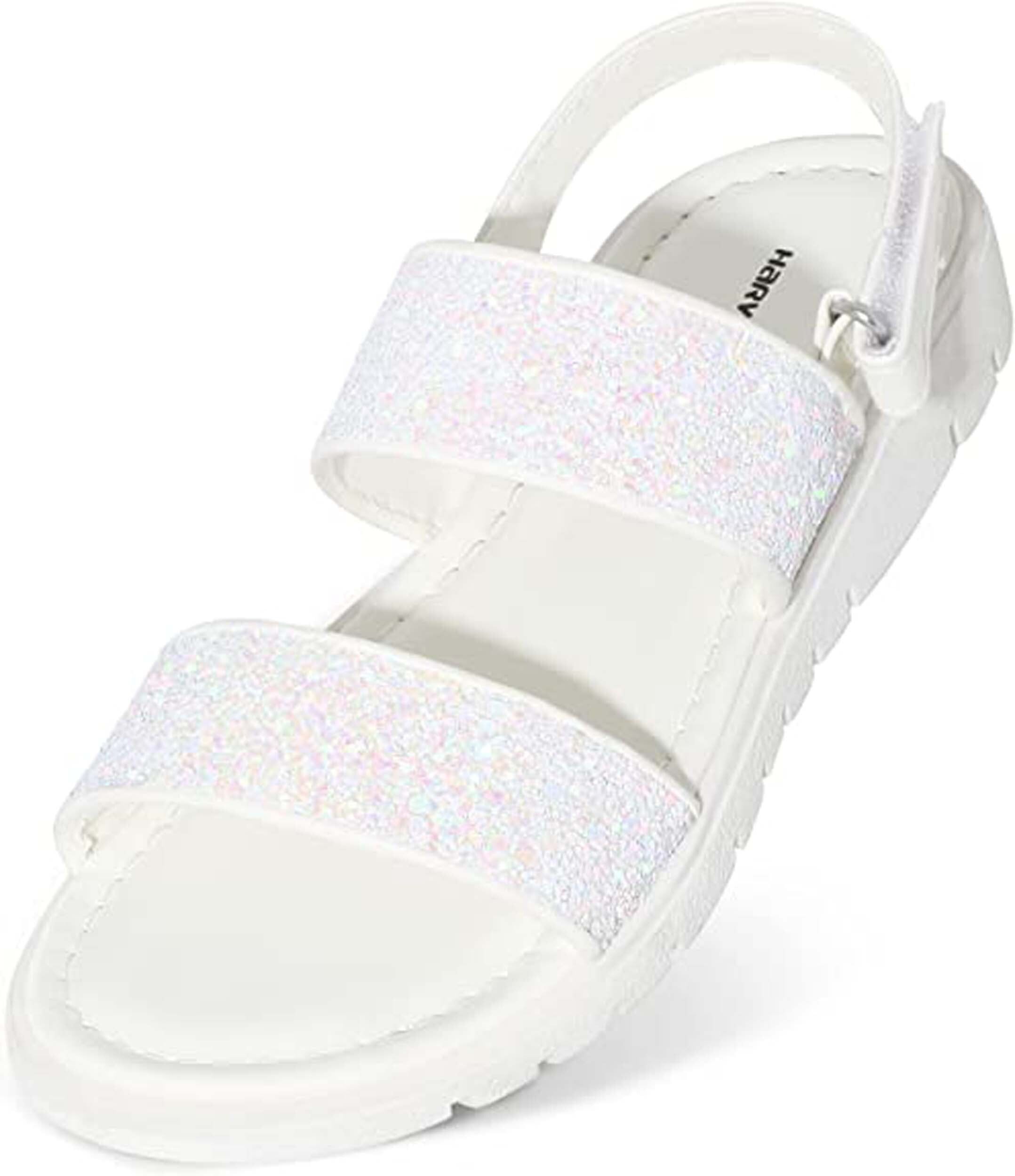 Harvest Land Girls Glitter Dress Sandals Double Straps Open Toe Flat ...