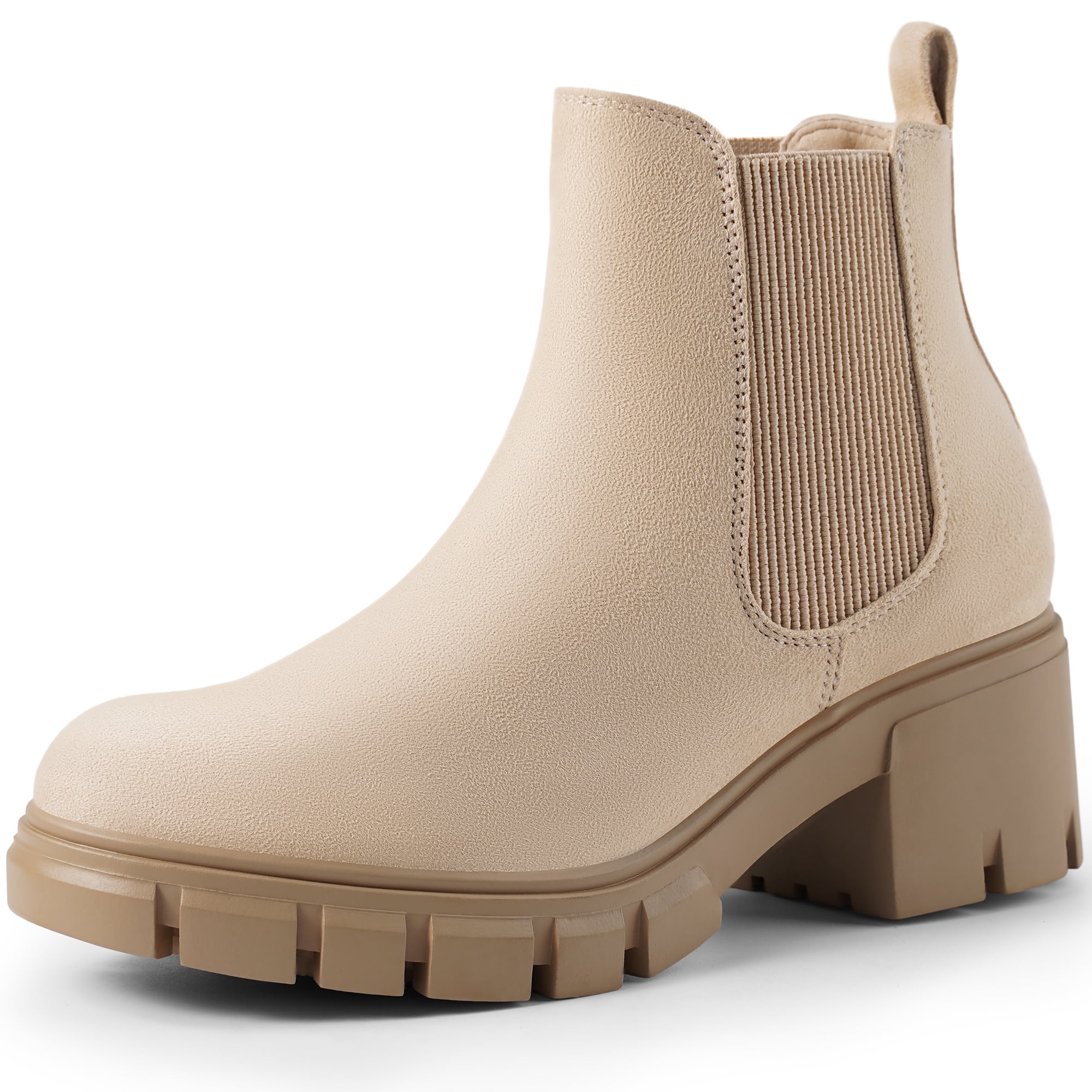 Harvest Land Women's Low Heel Platform Chelsea Boots, Chunky Block Heel ...
