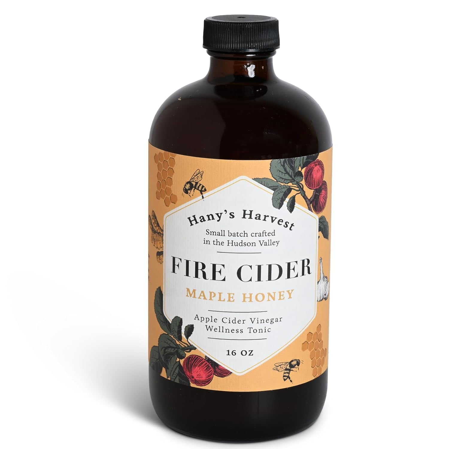 Harvest Maple Honey Fire Cider, 16 Oz Glass Bottle, All Natural Apple ...